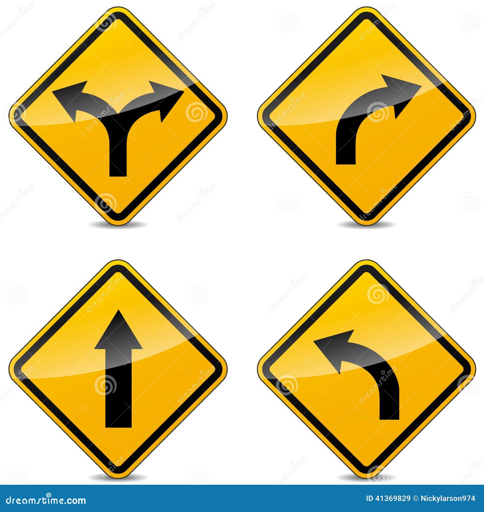 Vector turn signs stock vector. Illustration of caution - 41369829
