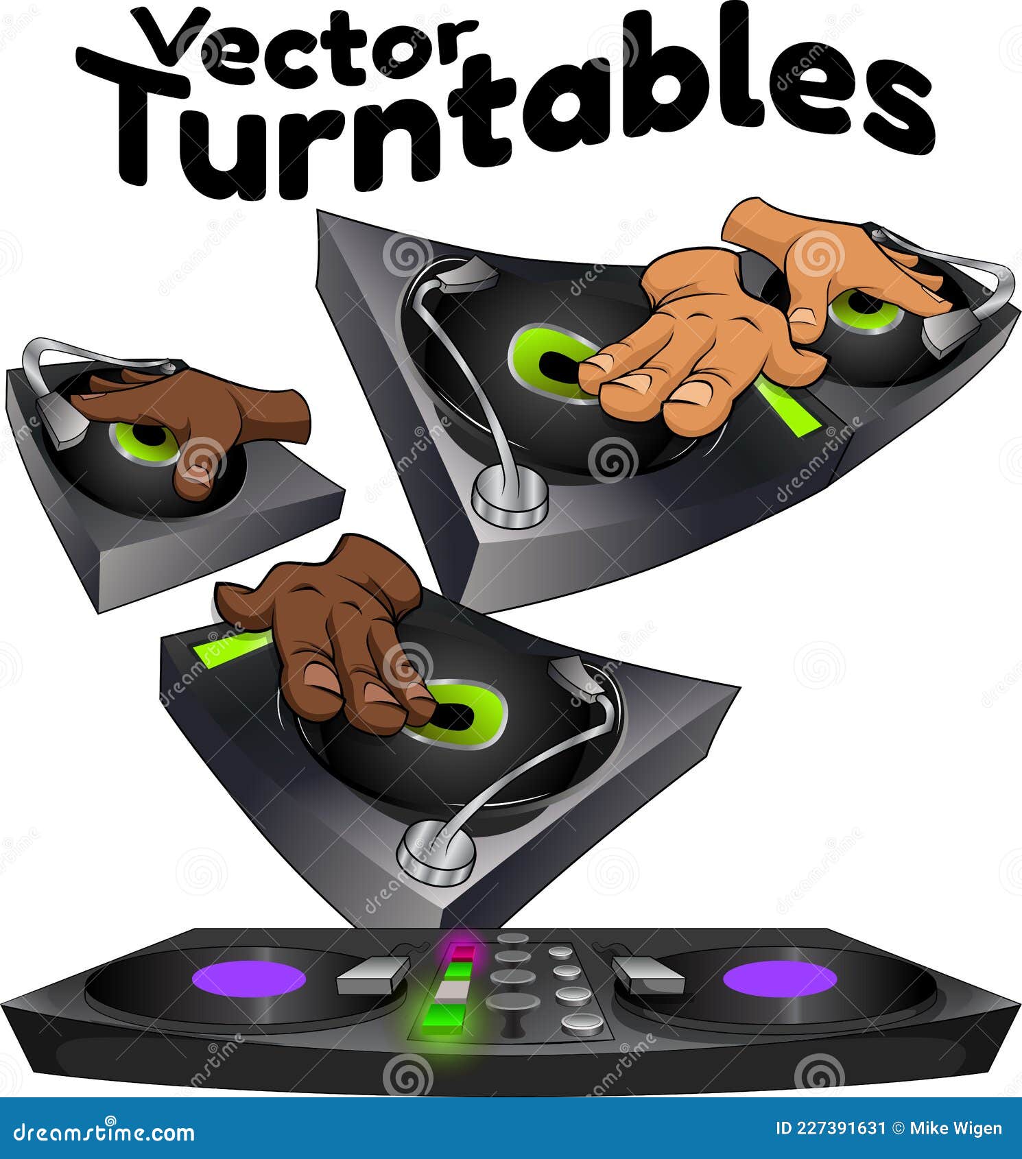 Vector Turntables Illustration Stock Vector - Illustration of cartoon ...