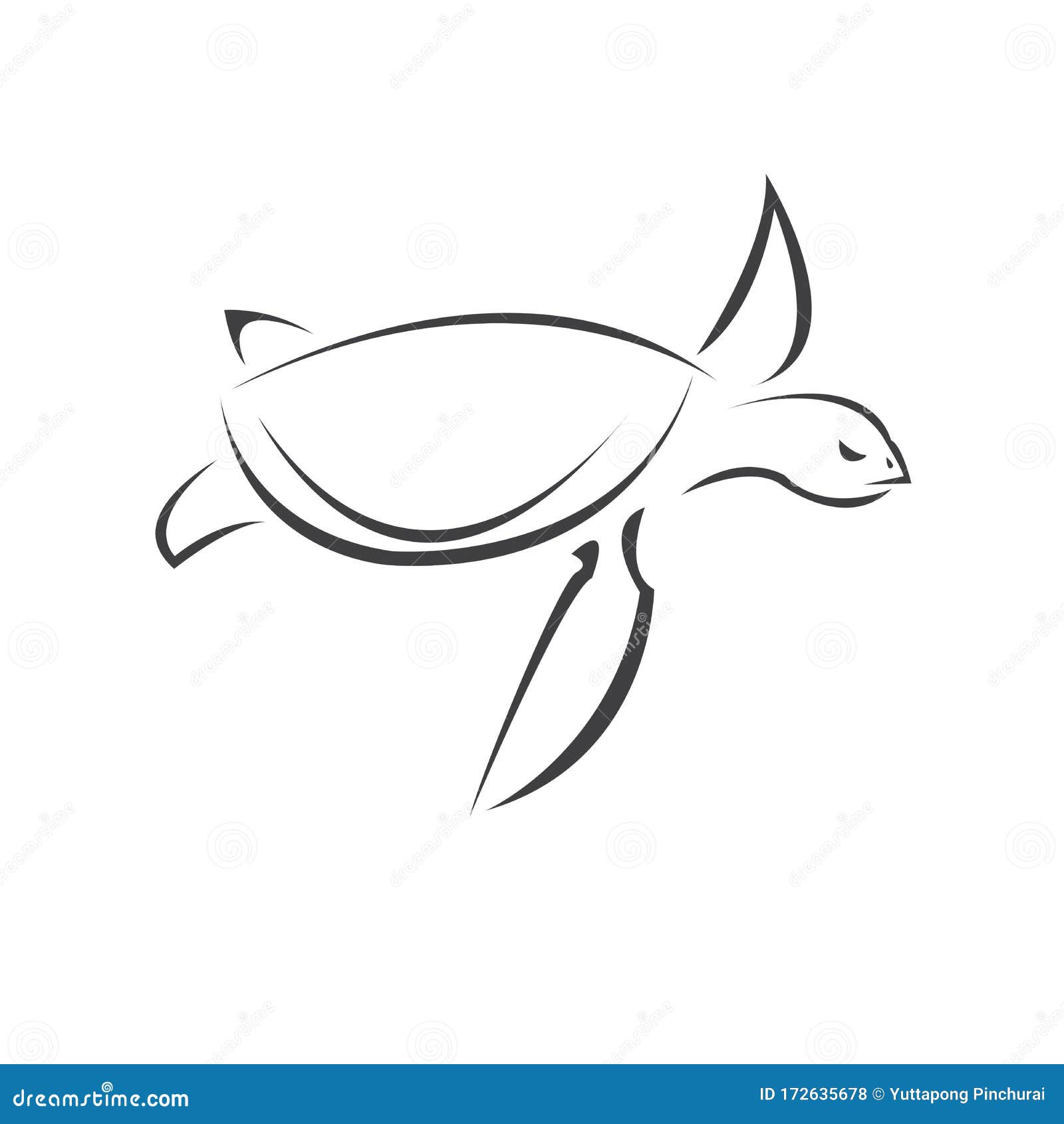 Vector Of Turtle Black Design On A White Background. Reptile. Animals ...