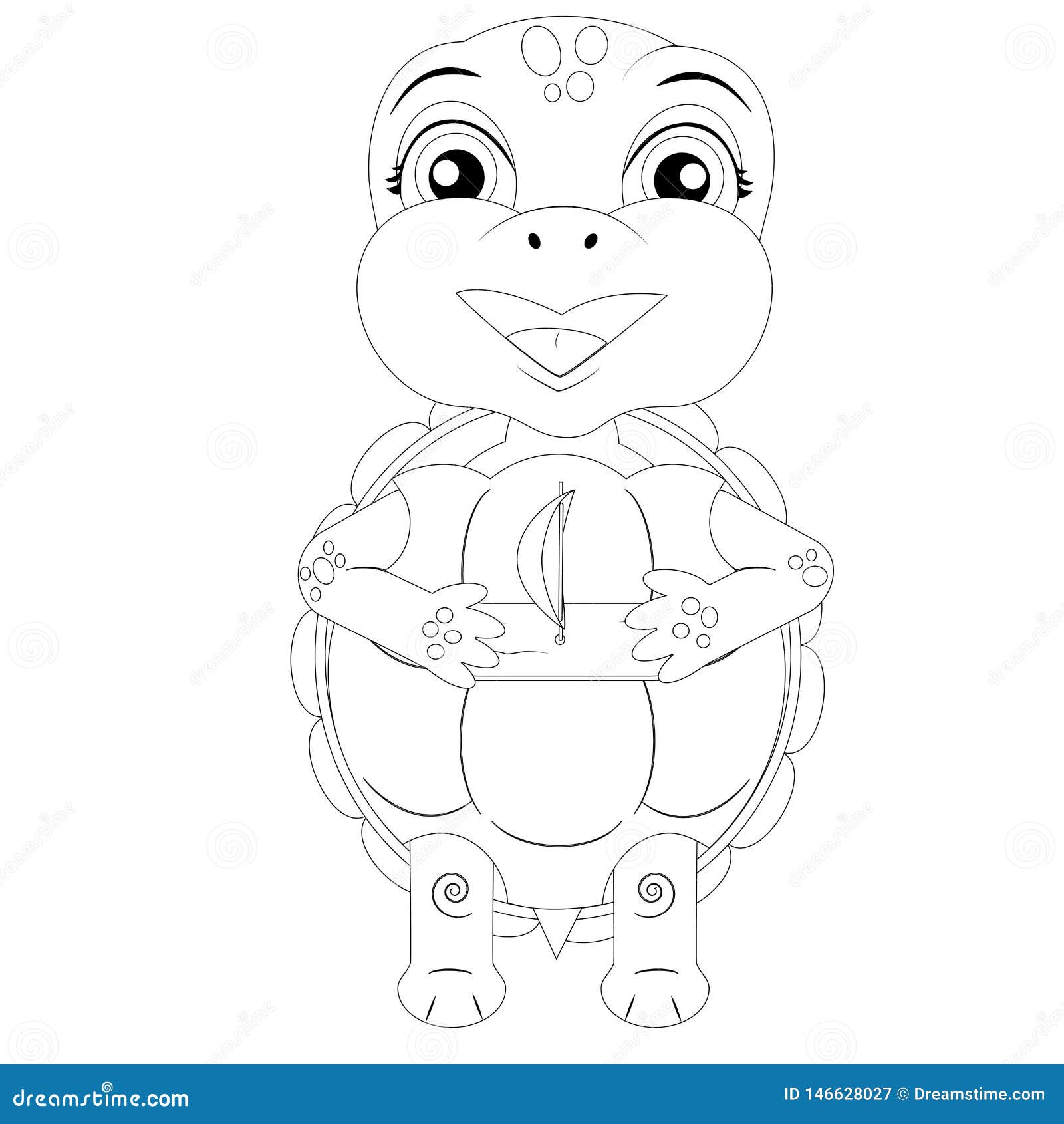 Vector Turtle Coloring Page Stock Vector - Illustration of cool ...