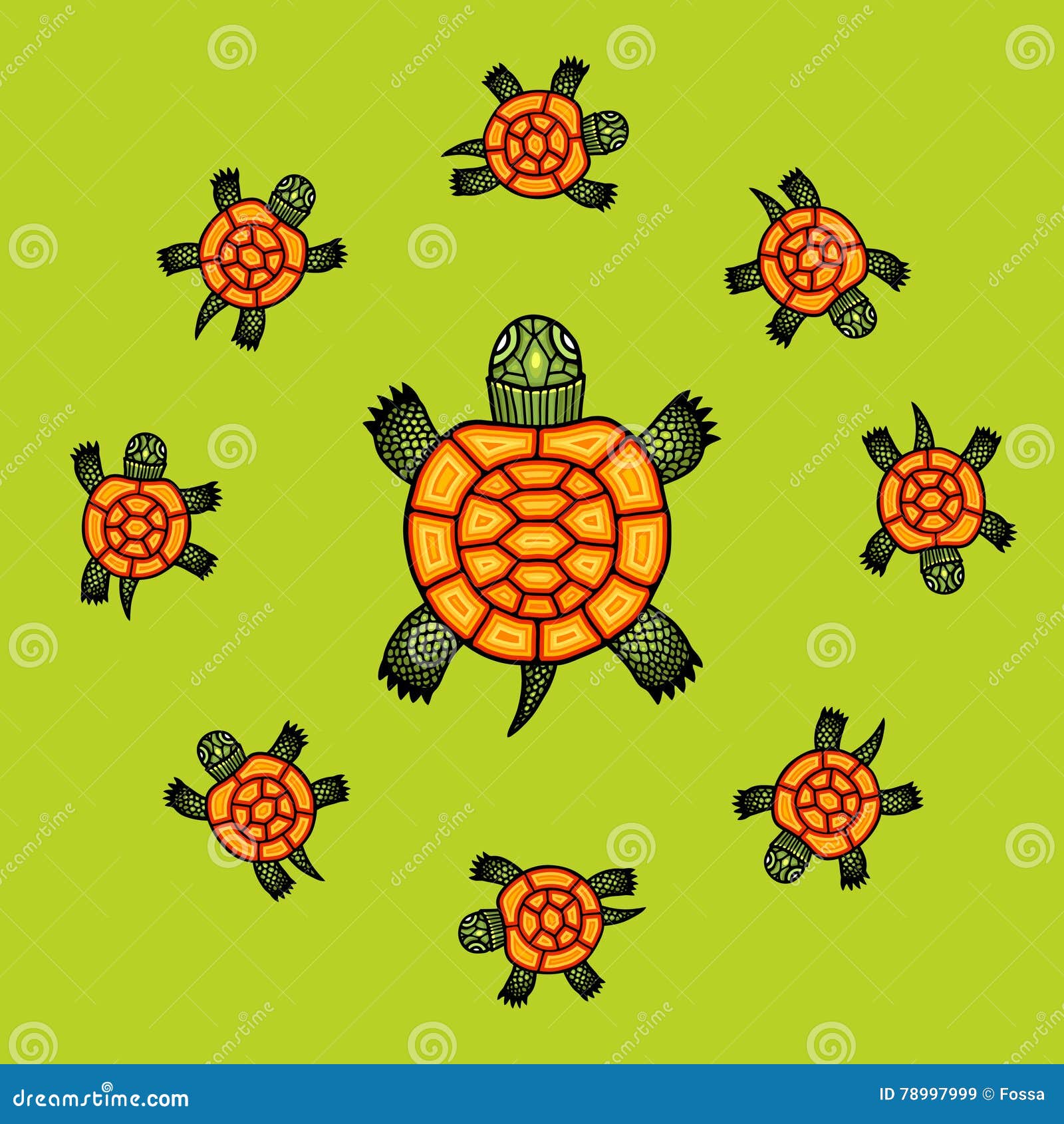 Vector turtles stock vector. Illustration of element - 78997999
