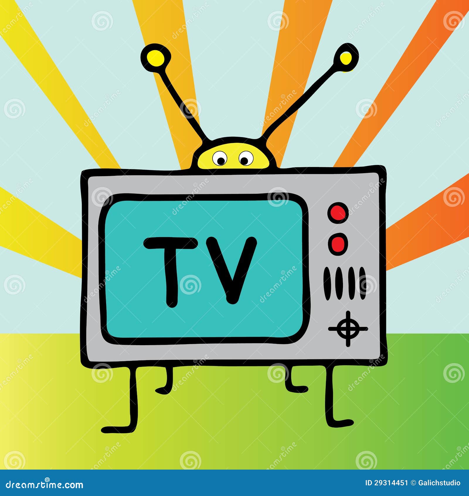 Vector tv cartoon stock vector. Illustration of entertainment - 29314451
