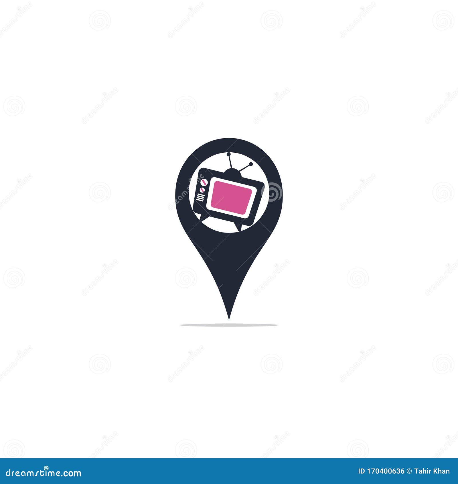 Vector Tv and Map Pointer Logo Combination. Stock Vector - Illustration of business, emblem ...