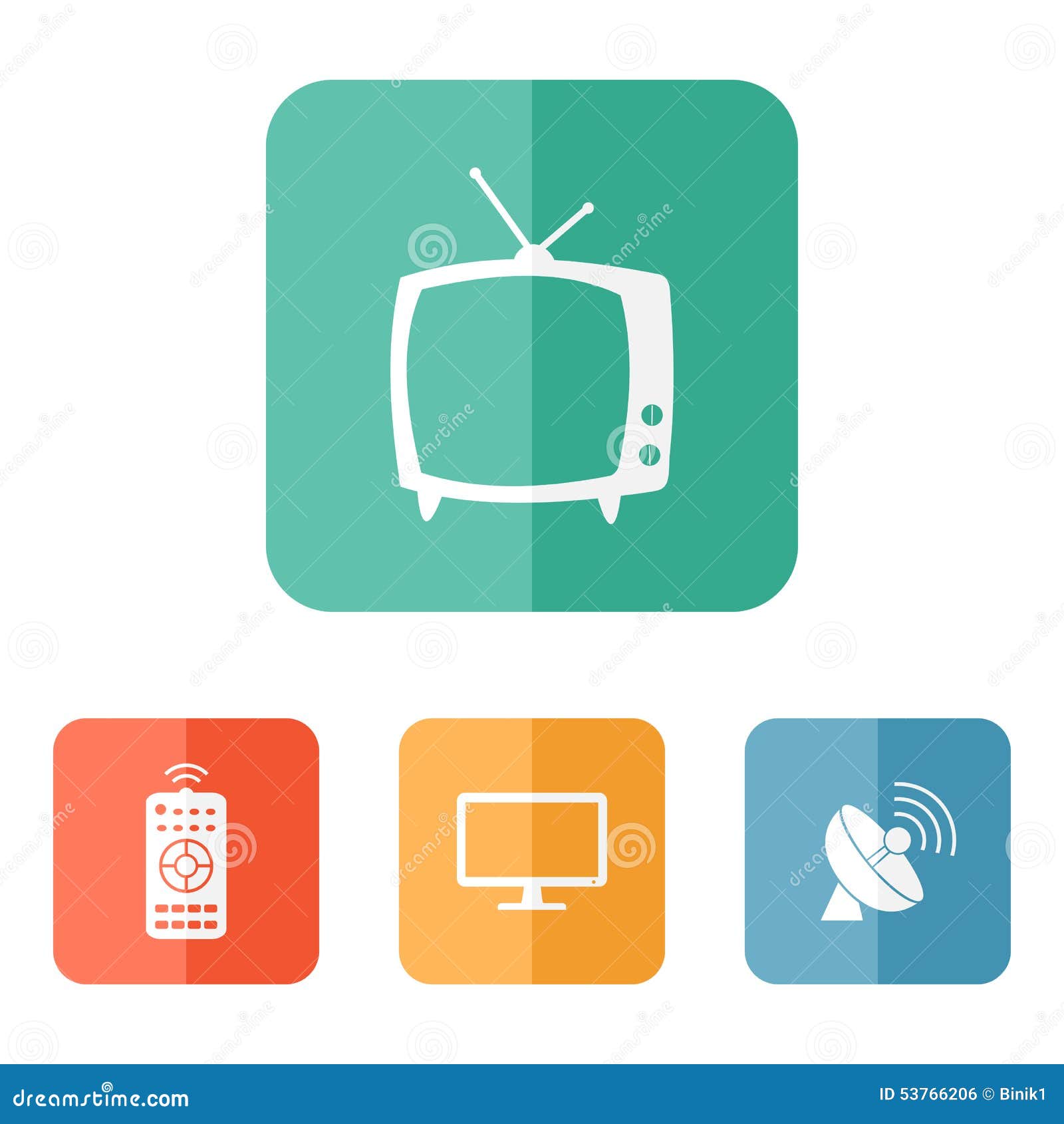 Vector tv related icons stock illustration. Illustration of equipment ...