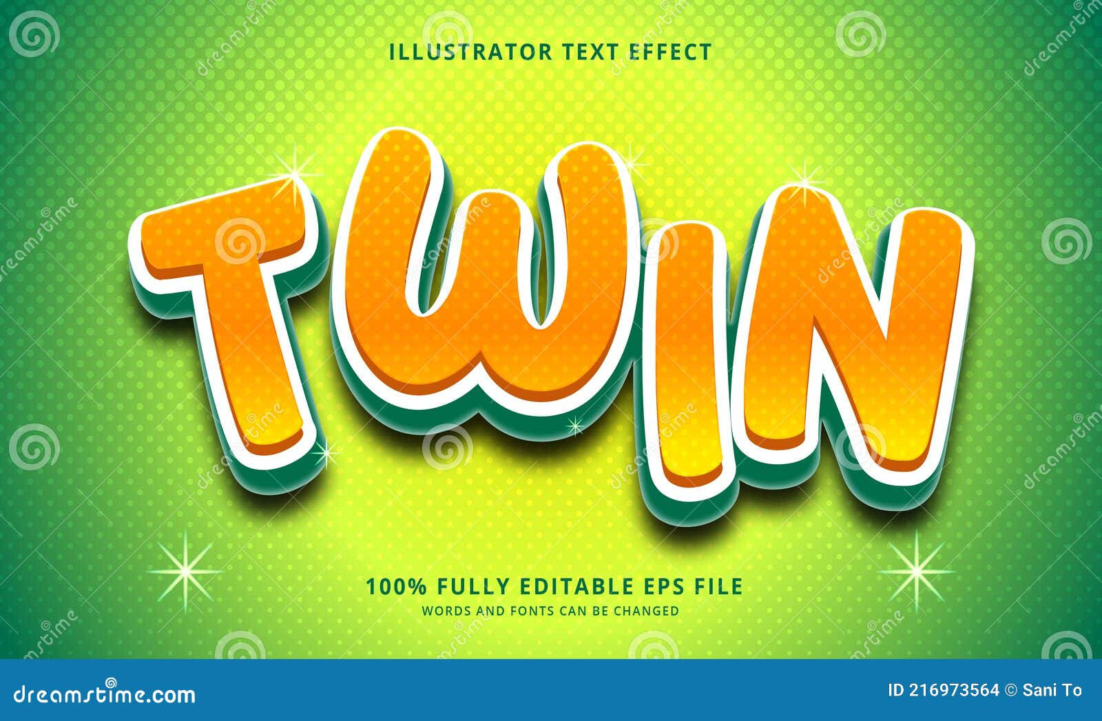 Vector twin text effect stock vector. Illustration of size - 216973564