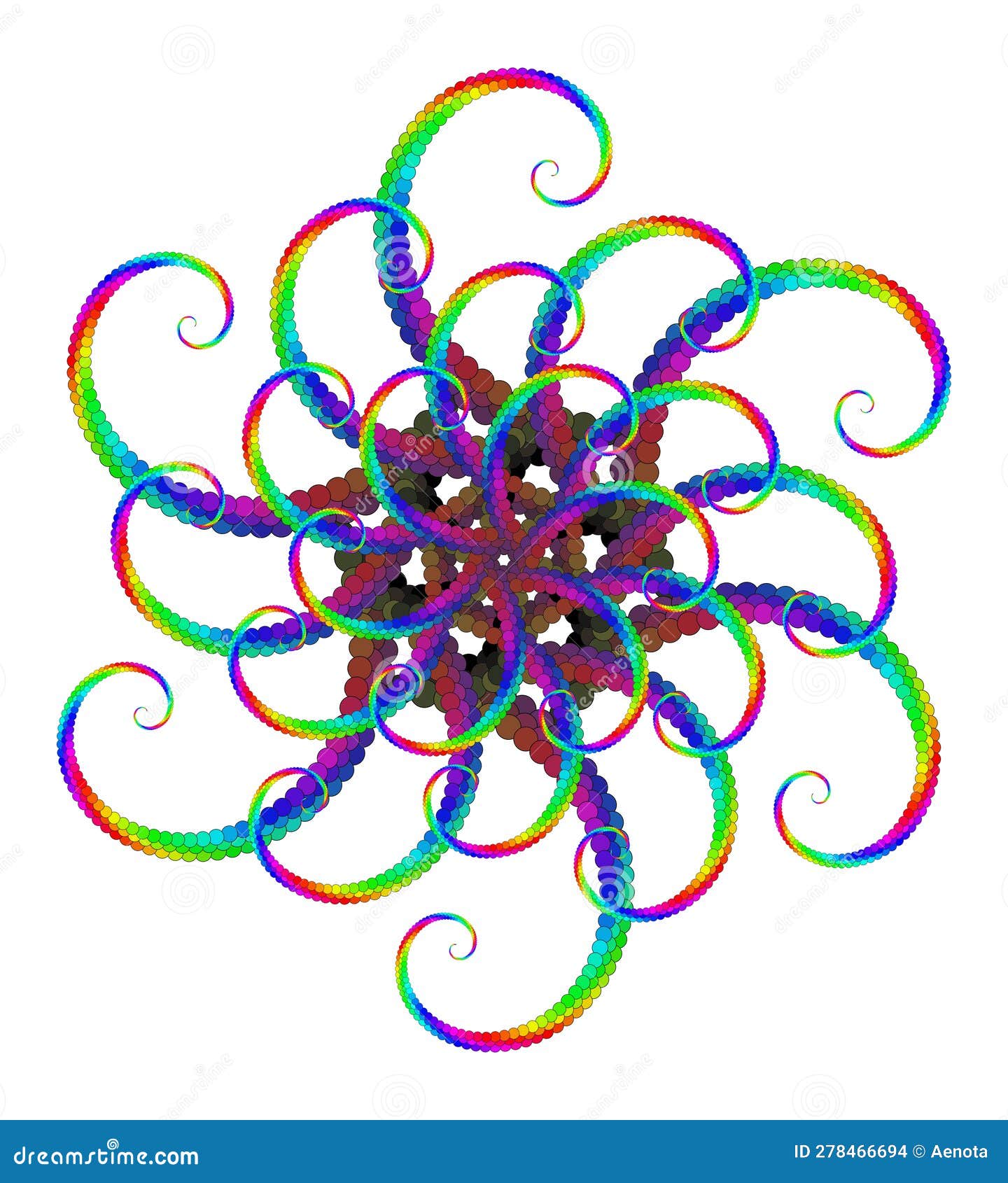 Vector Twirl Mandala Art Openwork Radial Symmetry Flourish Pattern ...