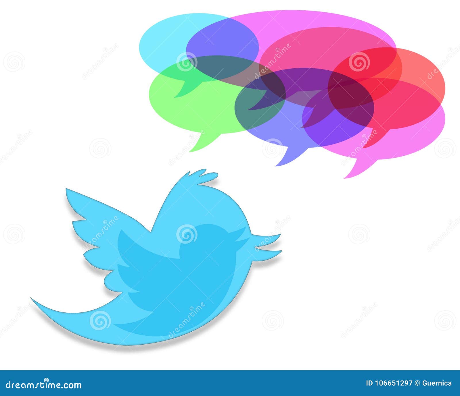 Twitter Bird with Speech Talk Bubbles on White Editorial Photography ...