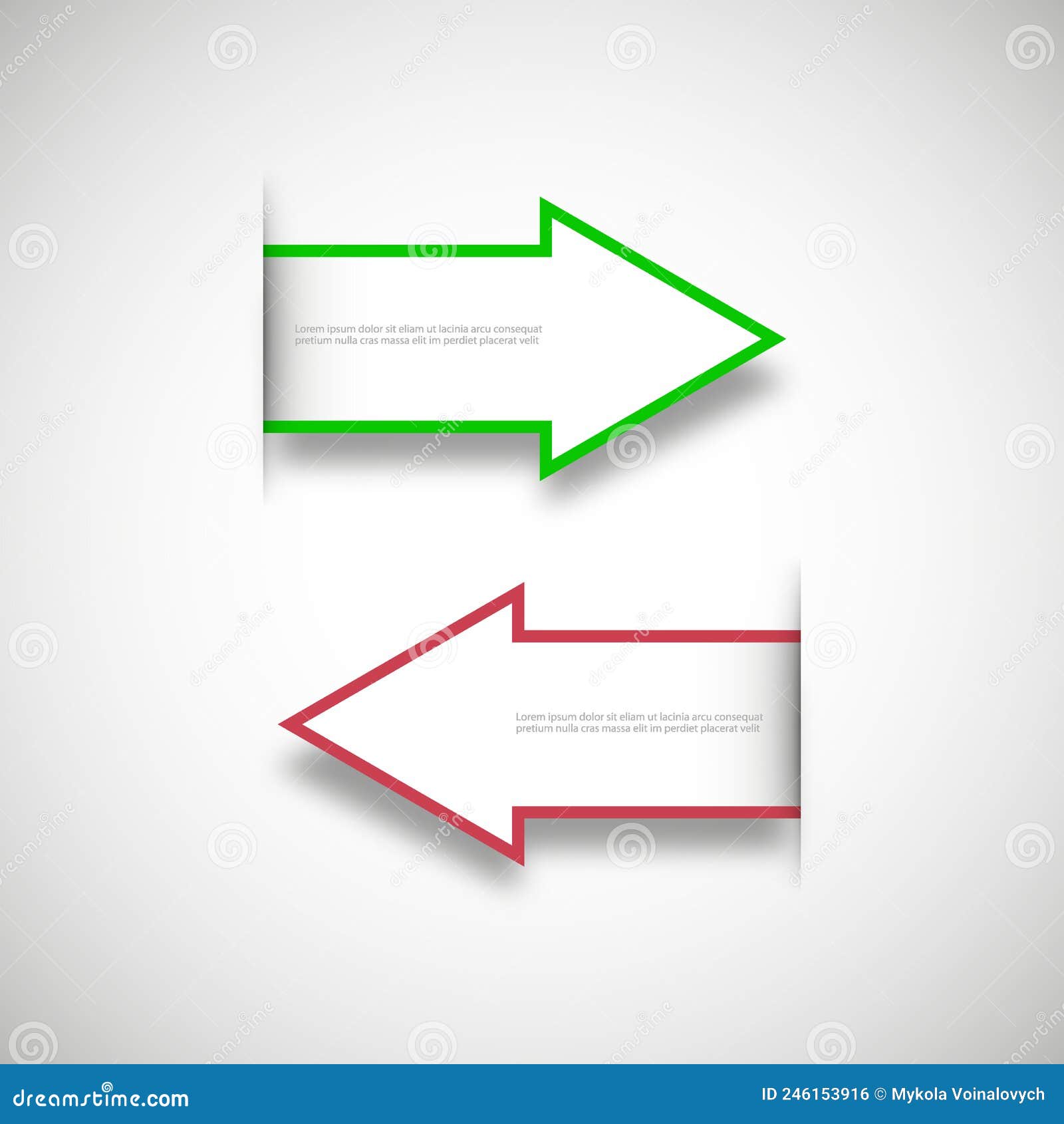 Vector Two Arrows Pointing Left and Right, Arrows with Shadows on an ...