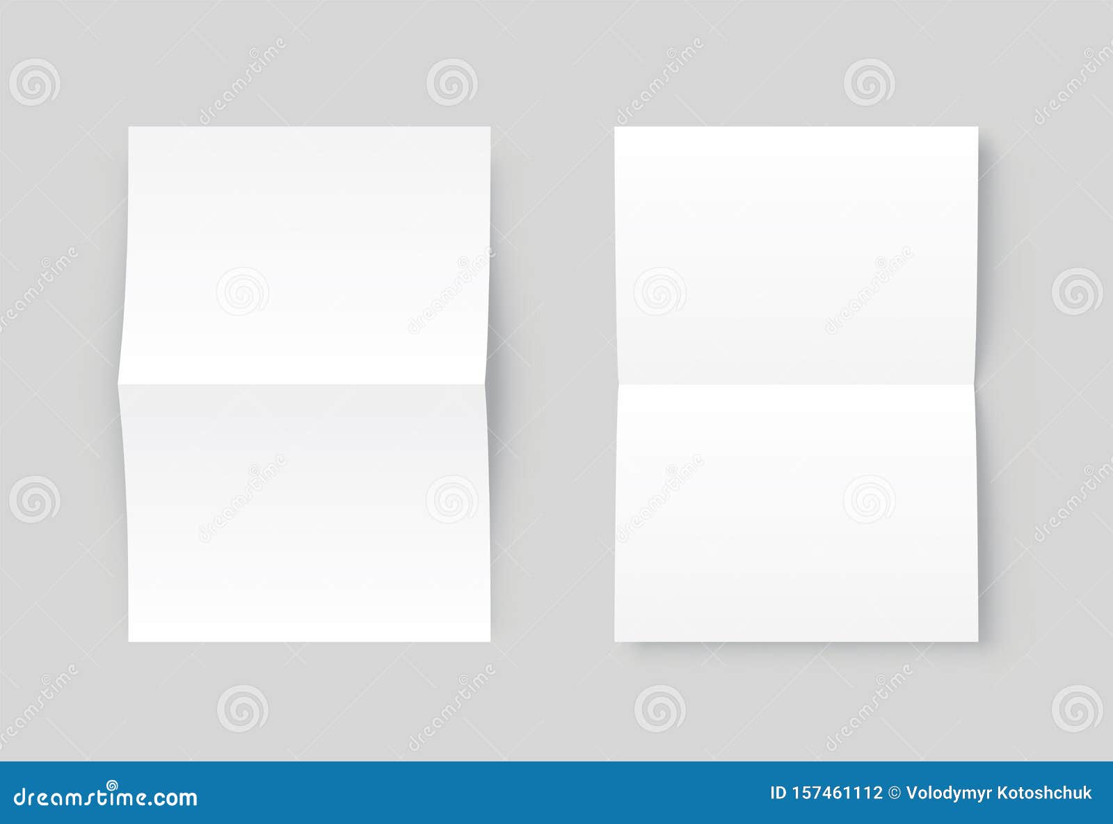 Vector Two Blank White Paper Opened. Front View Stock Vector ...
