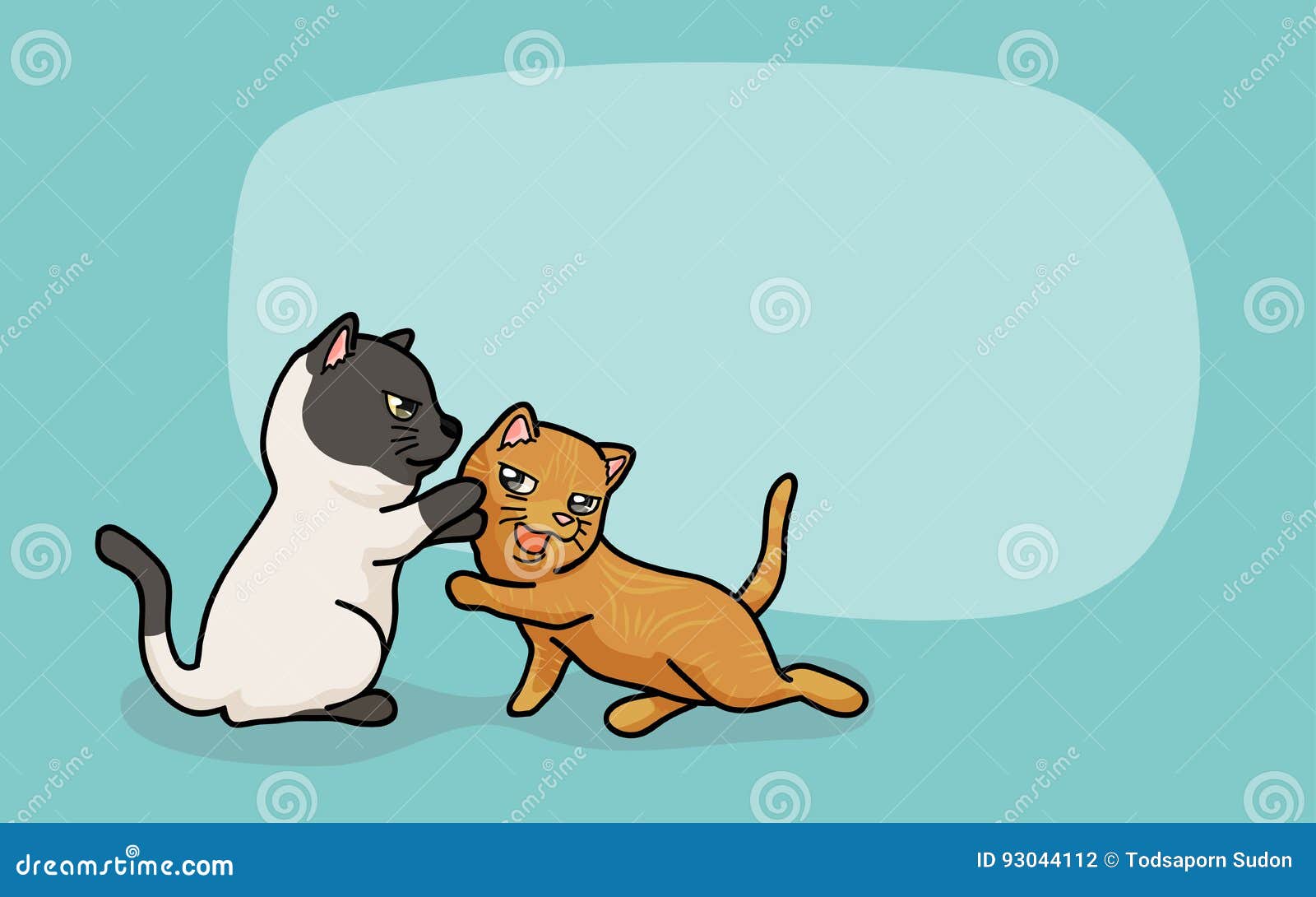 Vector Two Cute Cats are Play Stock Vector - Illustration of kitty ...