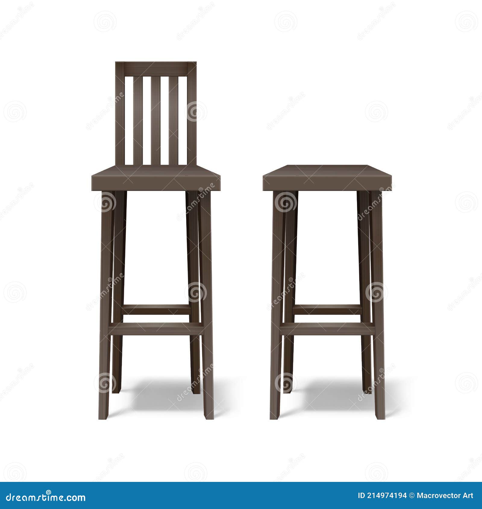 Two bar stools stock vector. Illustration of vector - 214974194