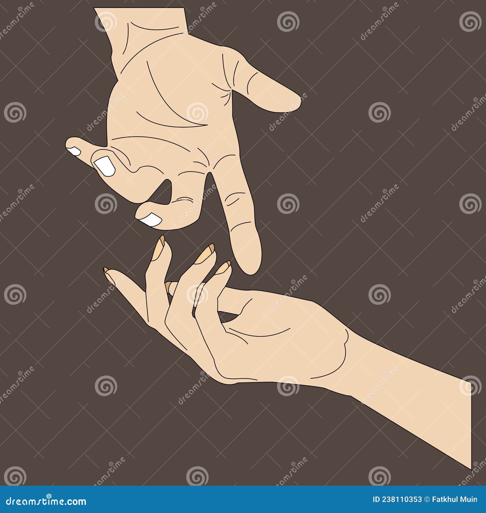 Vector two hands stock vector. Illustration of clothing - 238110353