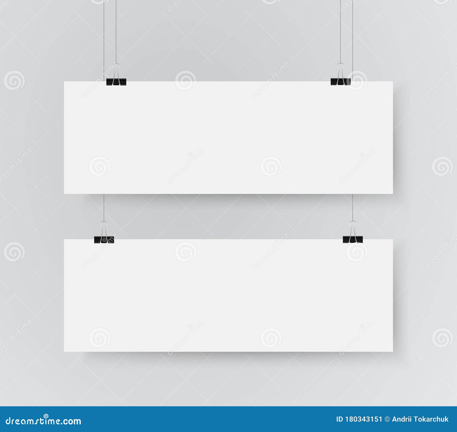 Vector Two Horizontal Rectangle Format Paper Sheet Stock Vector ...