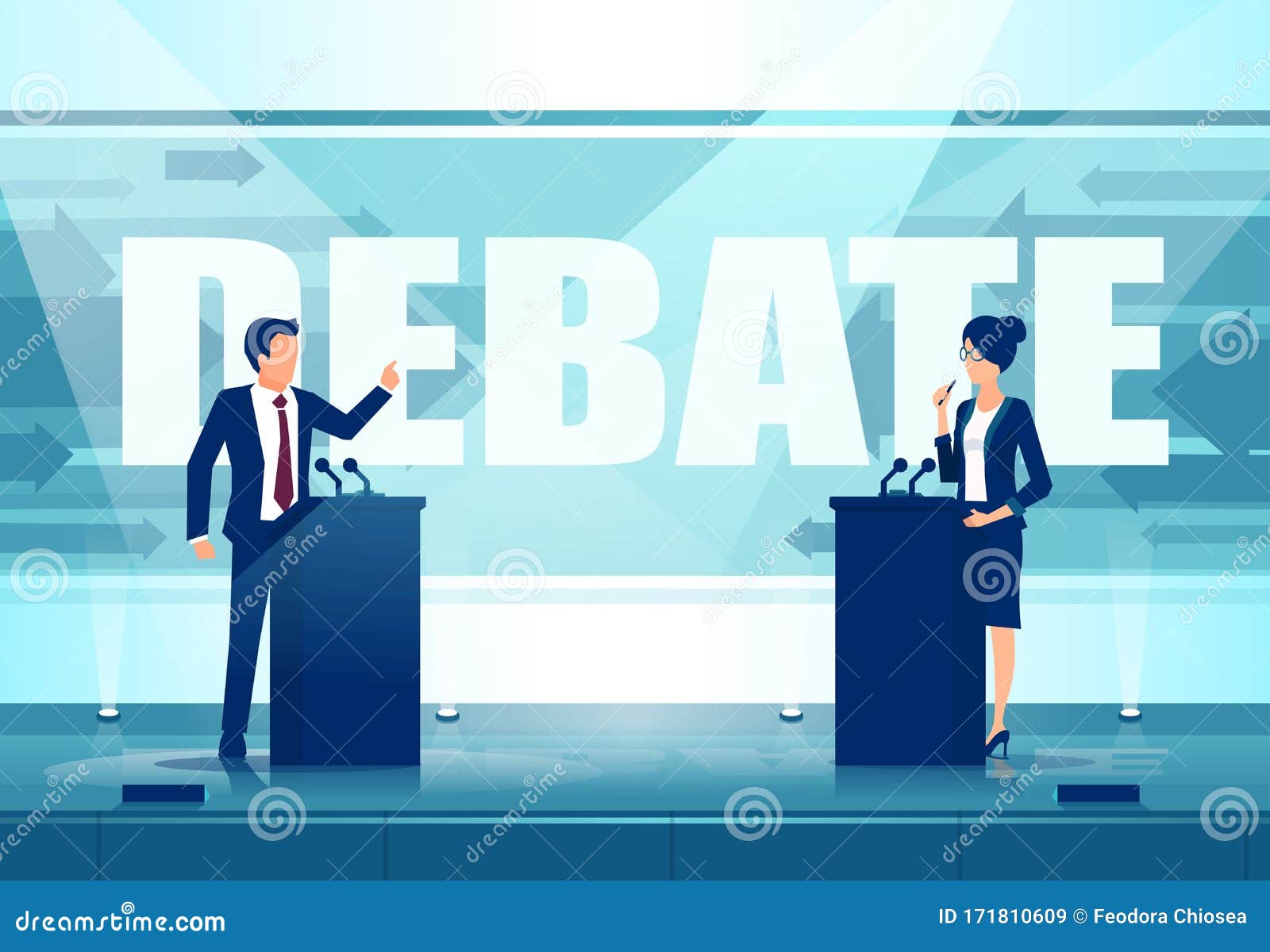 Vector of a Two Political Leaders Having an Open Debate Stock Vector ...