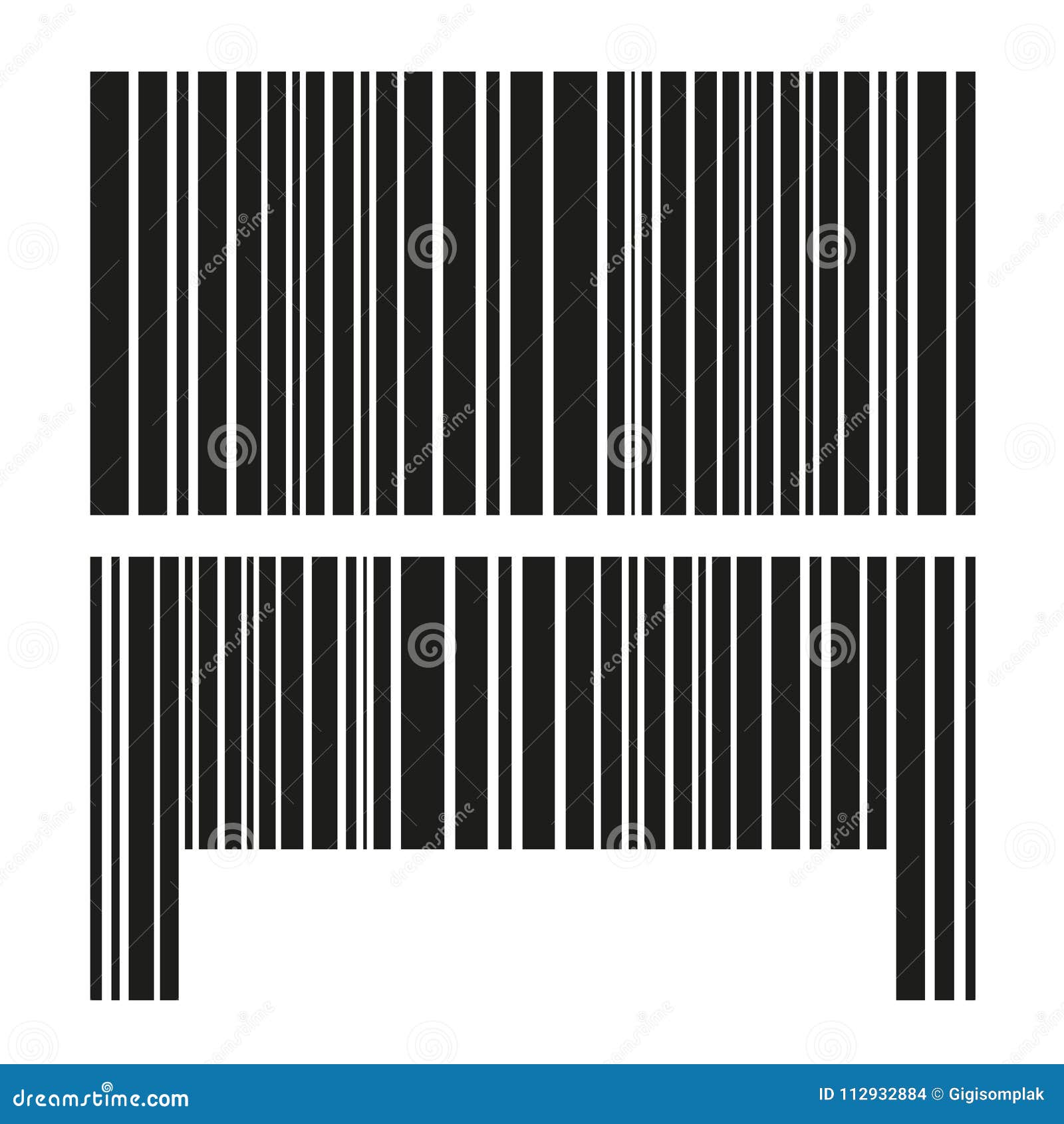 Two Style of Fake Bar Code, at White Background Stock Illustration ...