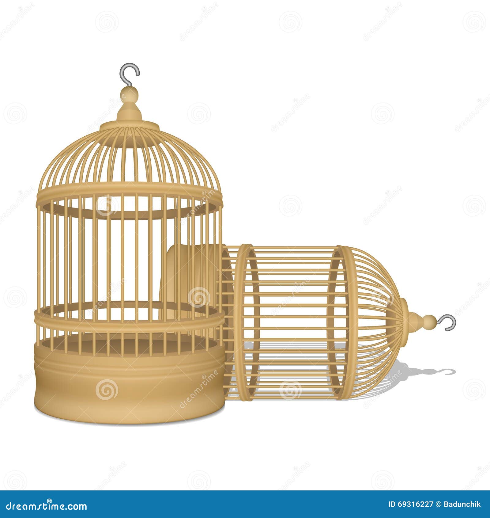 Vector two wooden cages stock vector. Illustration of dimensional ...