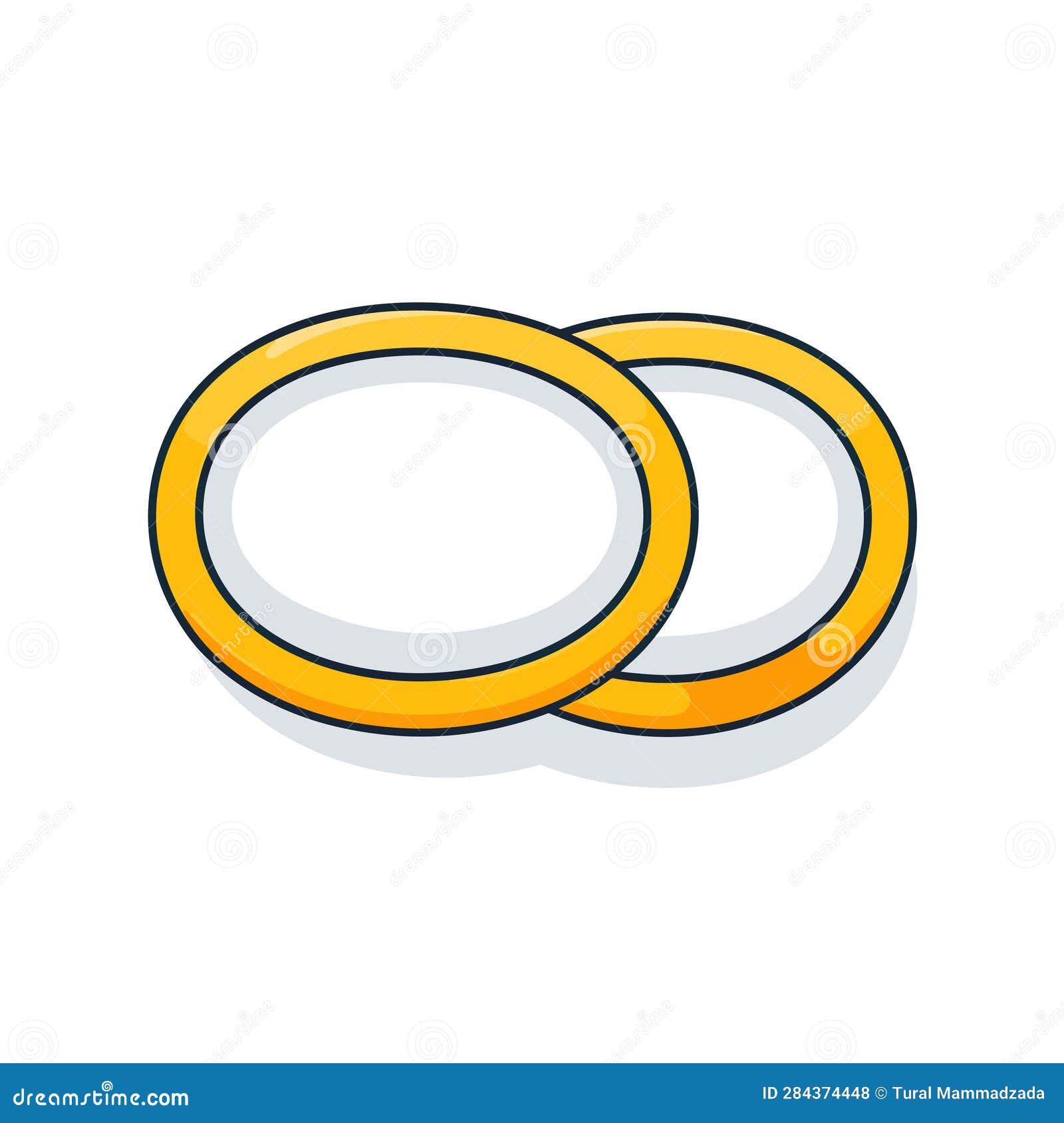 Vector of Two Yellow Rings on a Clean White Background Stock Vector ...