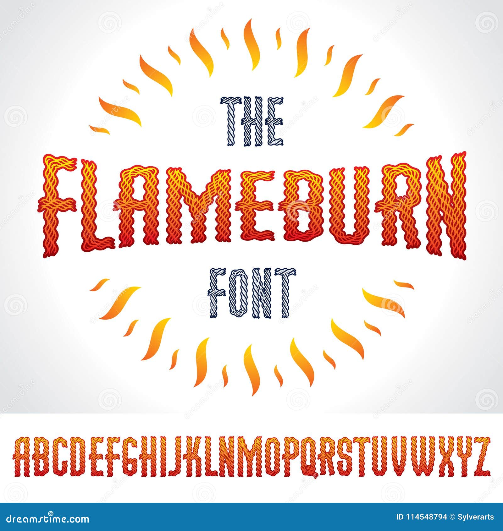 Vector Type Font Created Using Burning Fire Stock Vector - Illustration ...