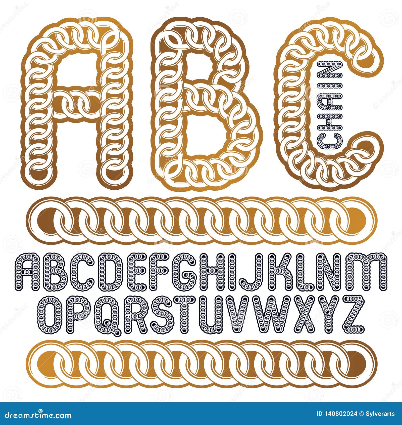 Vector Type Font, Script from a To Z. Capital Decorative Letters. Stock ...