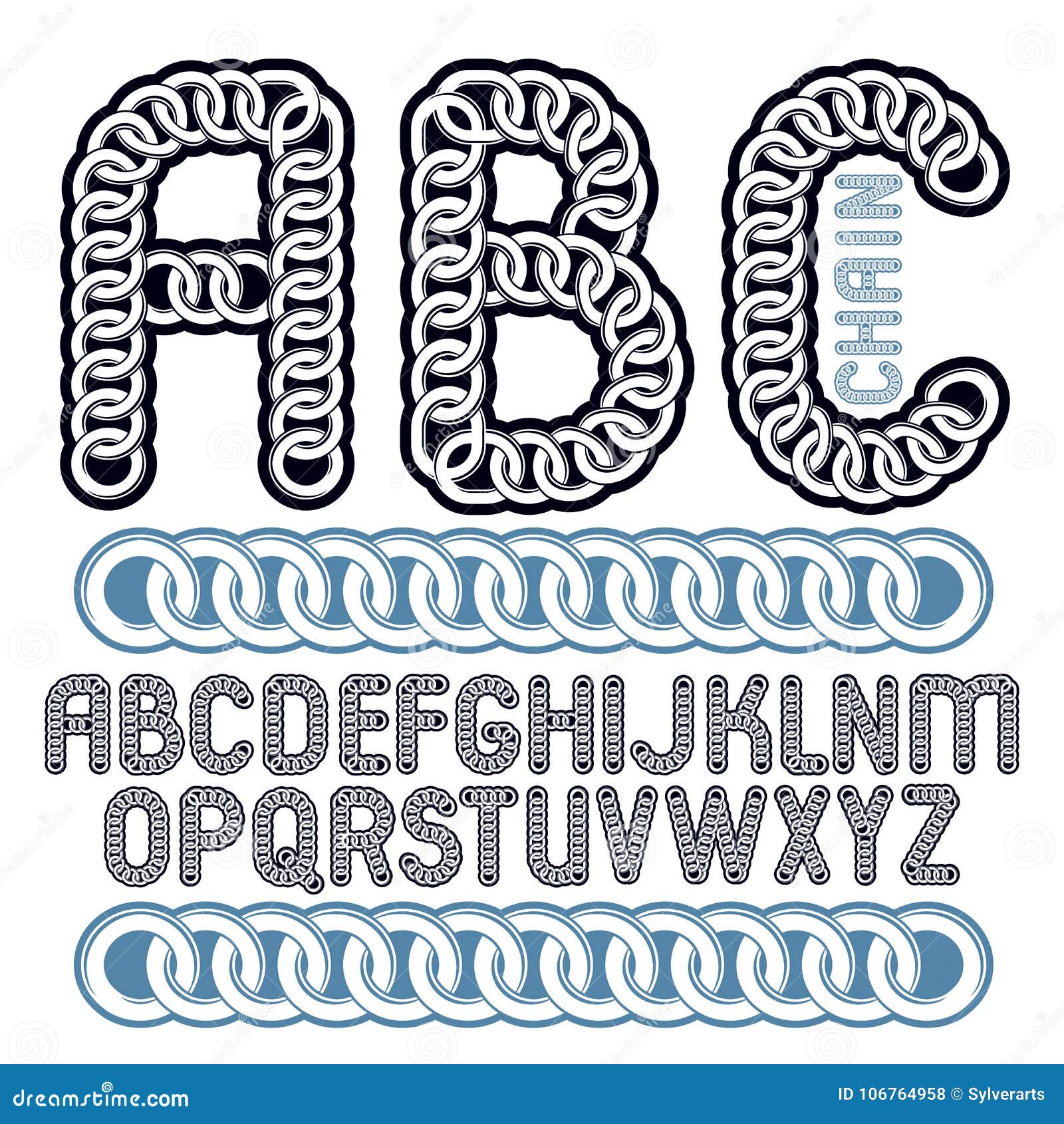 Vector Type Font, Script from a To Z. Capital Decorative Letters Stock ...