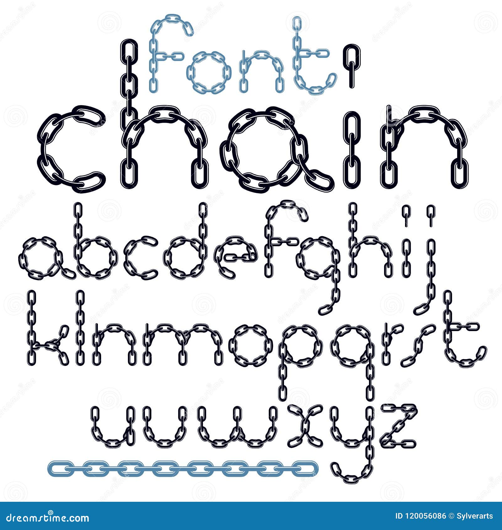Vector Type Font, Script from a To Z. Lower Case Decorative Letters ...