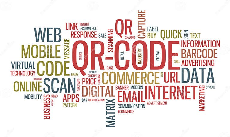 QR Code Word Cloud Illustration Stock Vector - Illustration of data ...