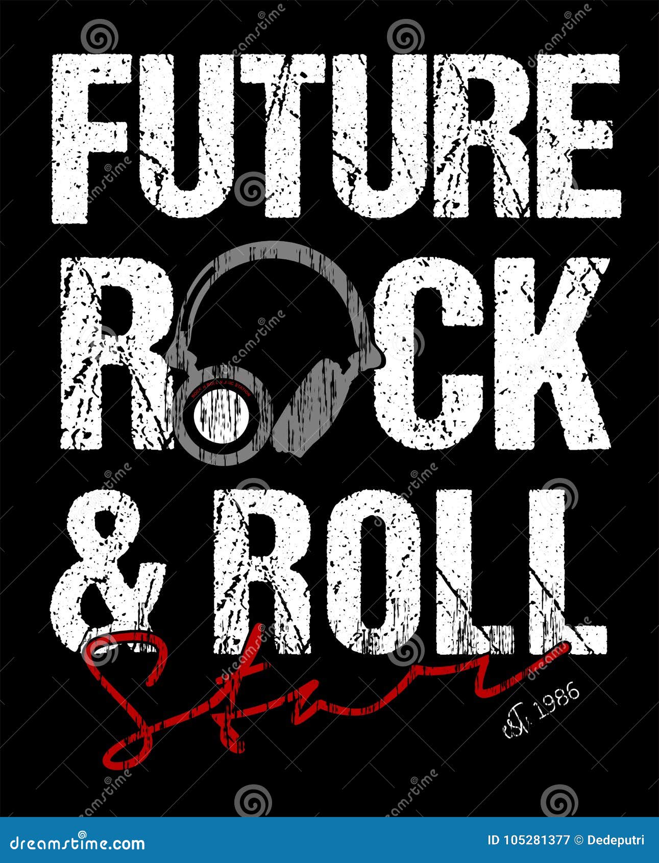 Vector Typography Future Rock and Roll Star Stock Vector - Illustration ...