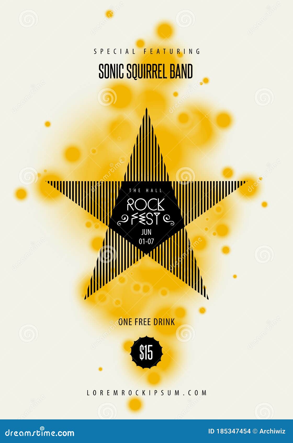Rock Flyer Template. Fresh Modern Minimal Design Stock Vector ...