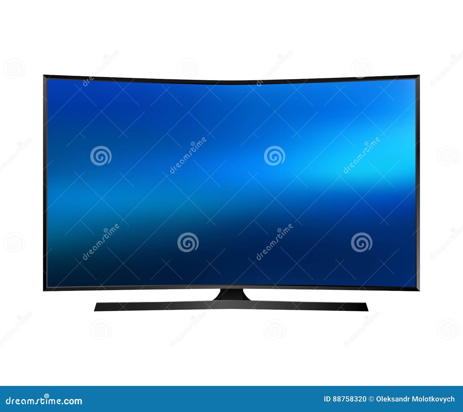 UltraHD Smart Tv With Curved Green Screen On White Stock Photo ...