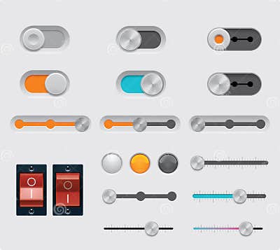 Vector UI dials set stock vector. Illustration of electronic - 23459608