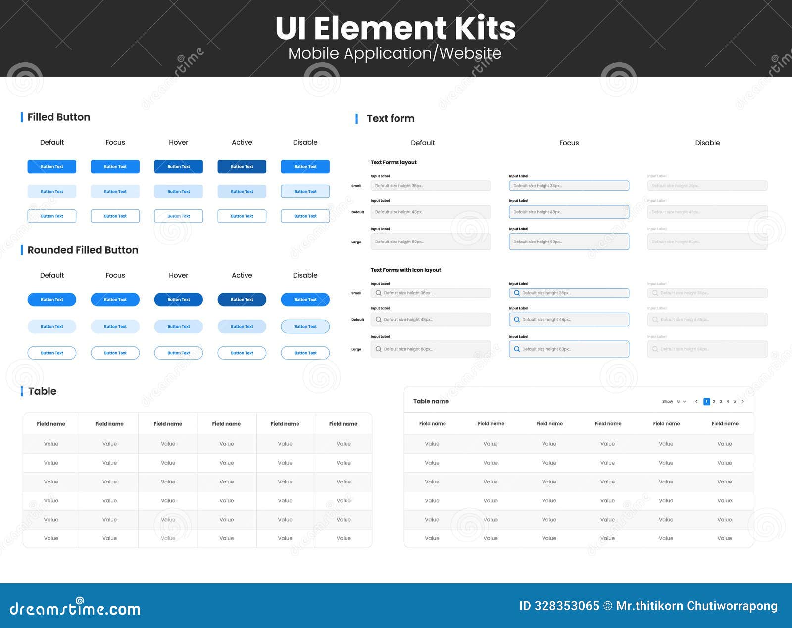 Vector UI Elements Kit for Website Template and Mobile Application ...