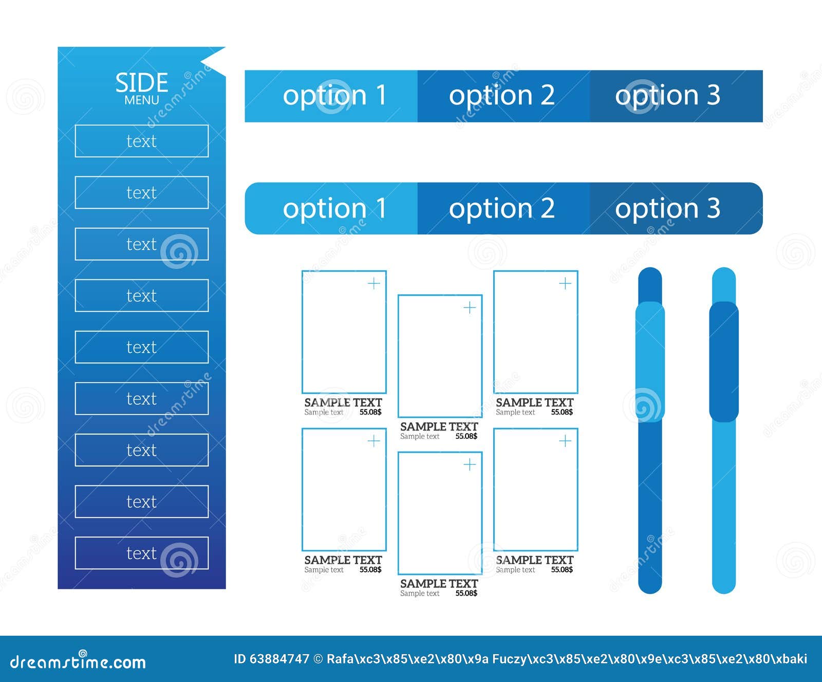 Vector UI elements set stock vector. Illustration of navigation - 63884747