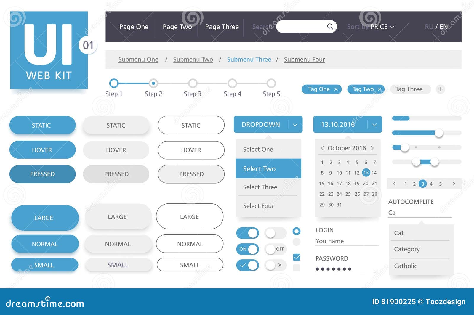 Vector UI kit web template stock vector. Illustration of design - 81900225