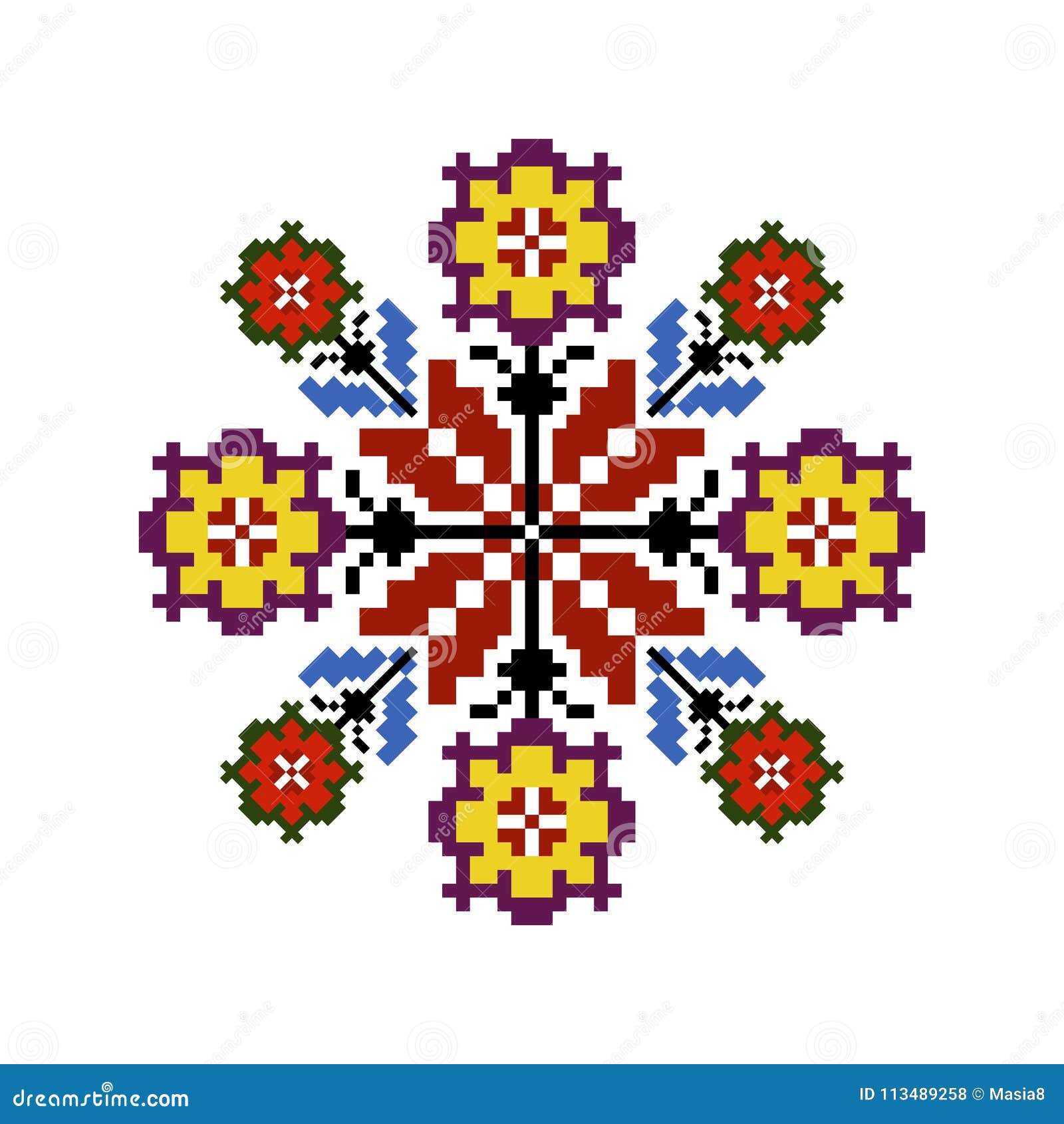 Vector Ukrainian National Pattern Stock Illustration - Illustration of ...