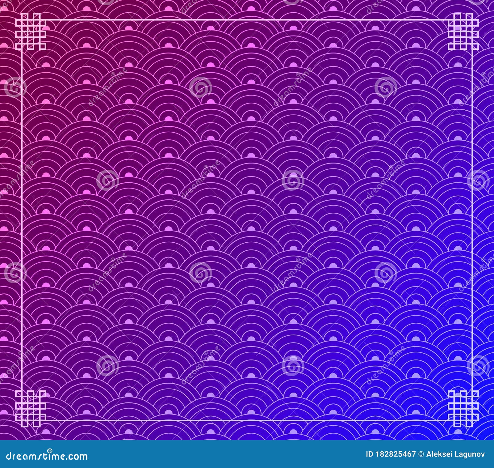 Vector Ultraviolet Oriental Background, Traditional Frame with an ...