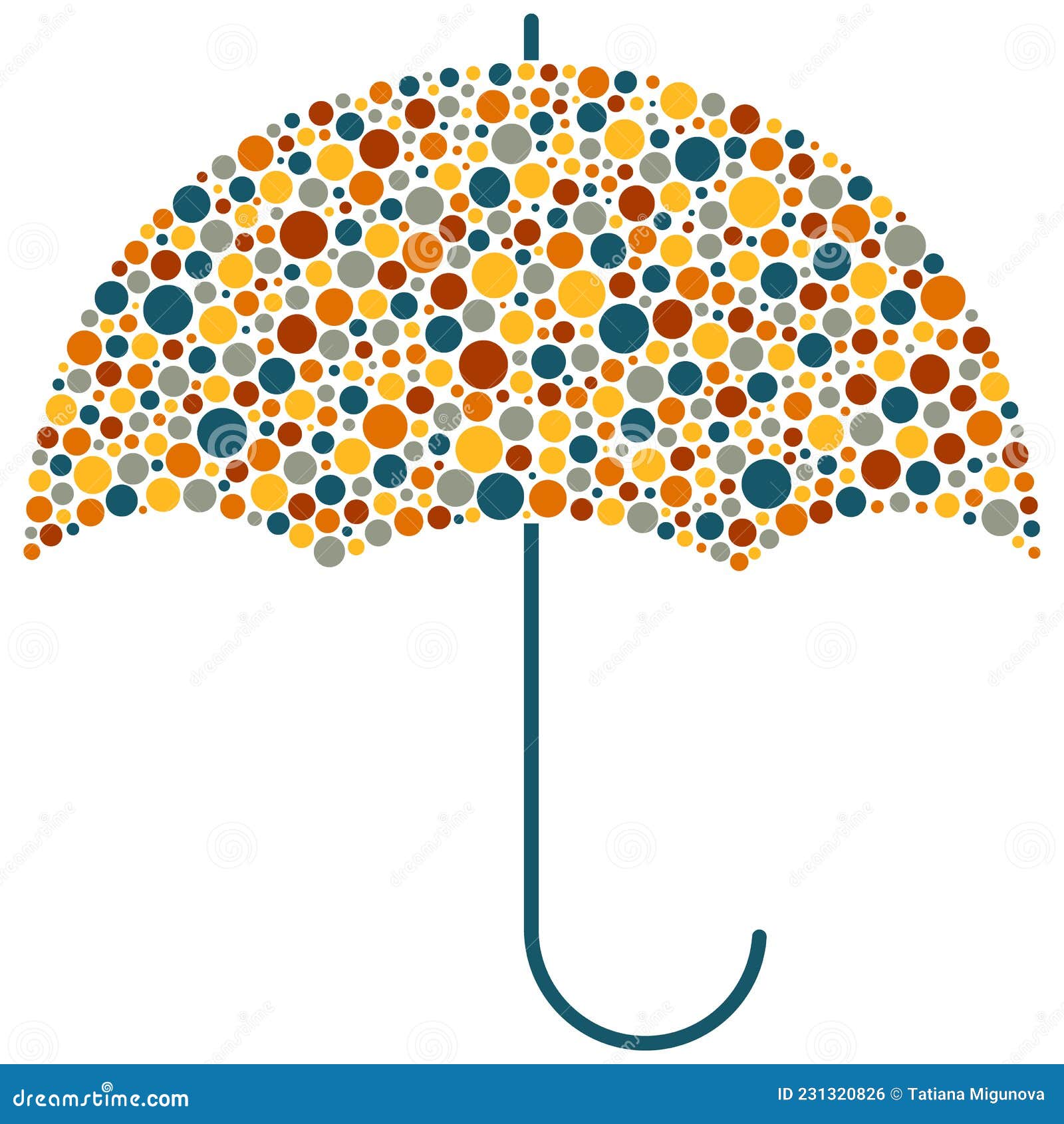 Vector Umbrella Made of Multicolored Dots Isolated on White Background ...