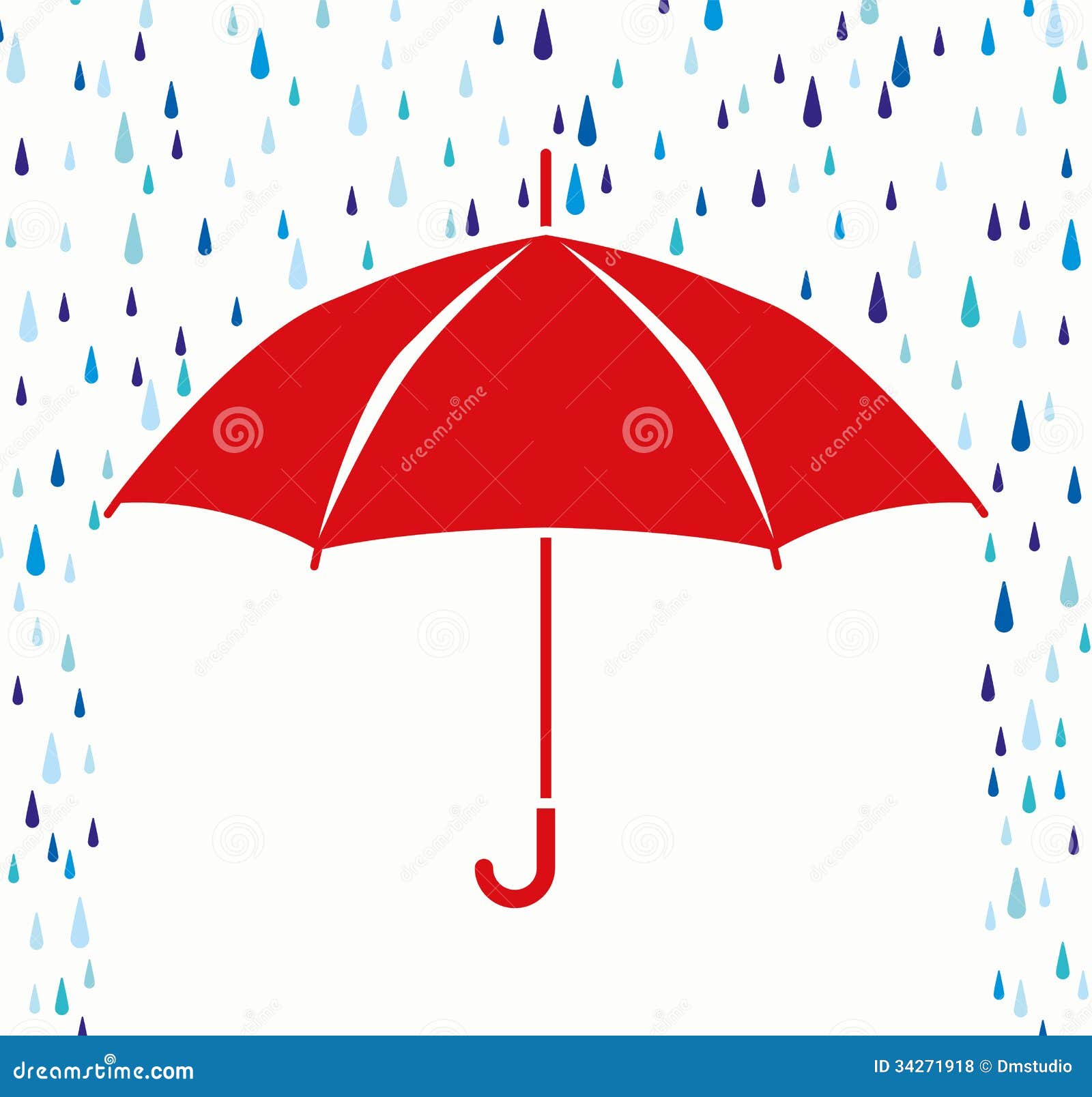 Vector Umbrella Protection from Rain Drops Stock Vector - Illustration ...