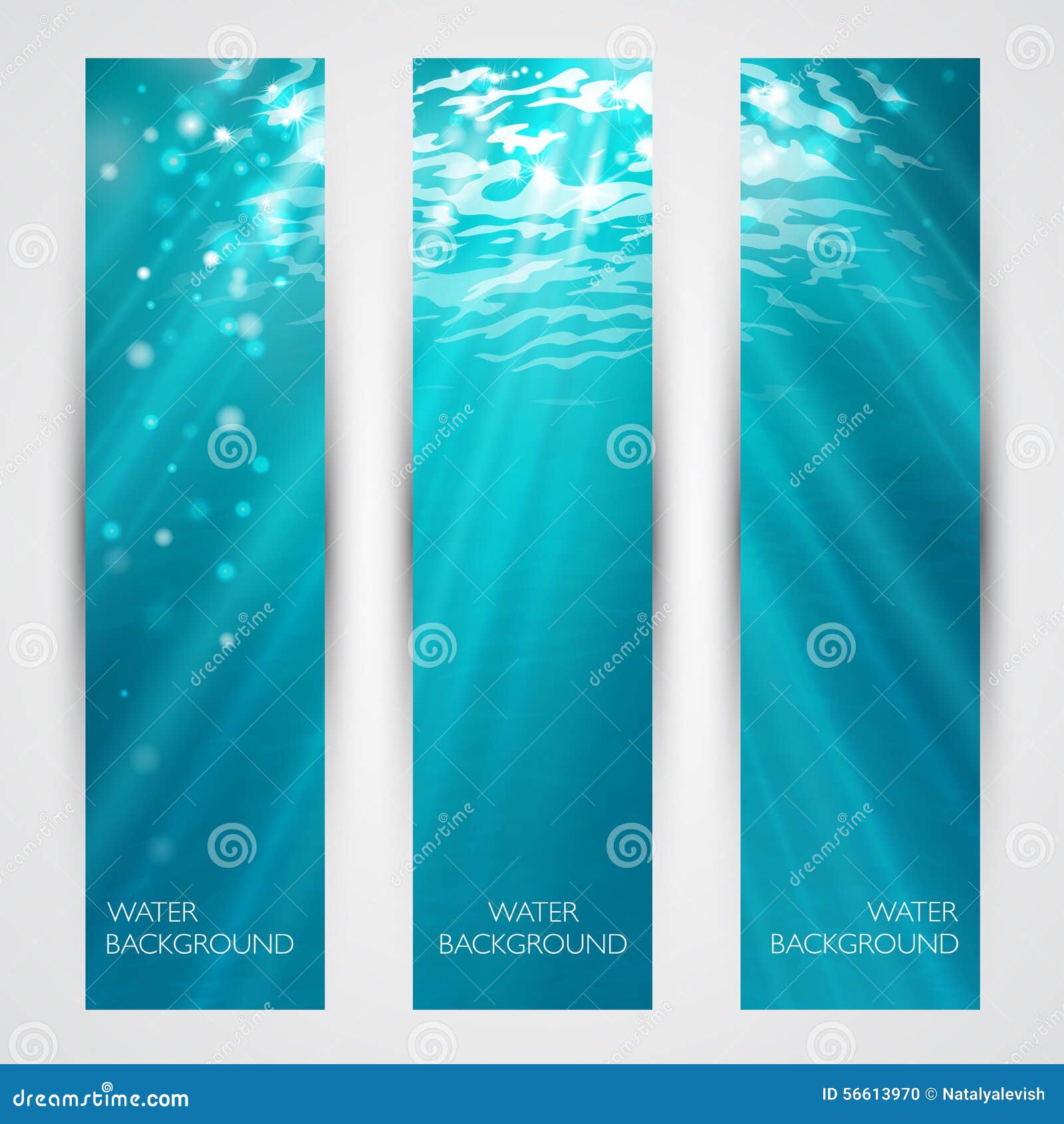 Vector Under Water Banners Set Stock Vector - Illustration of nature ...