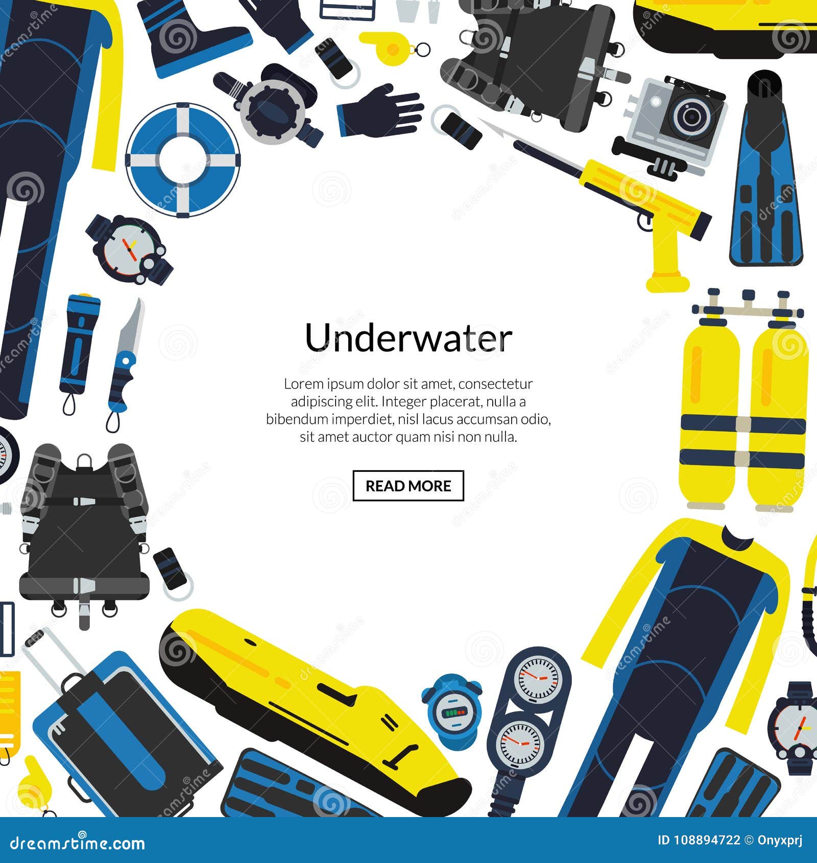 Vector Underwater Diving Equipment Illustration Stock Vector ...