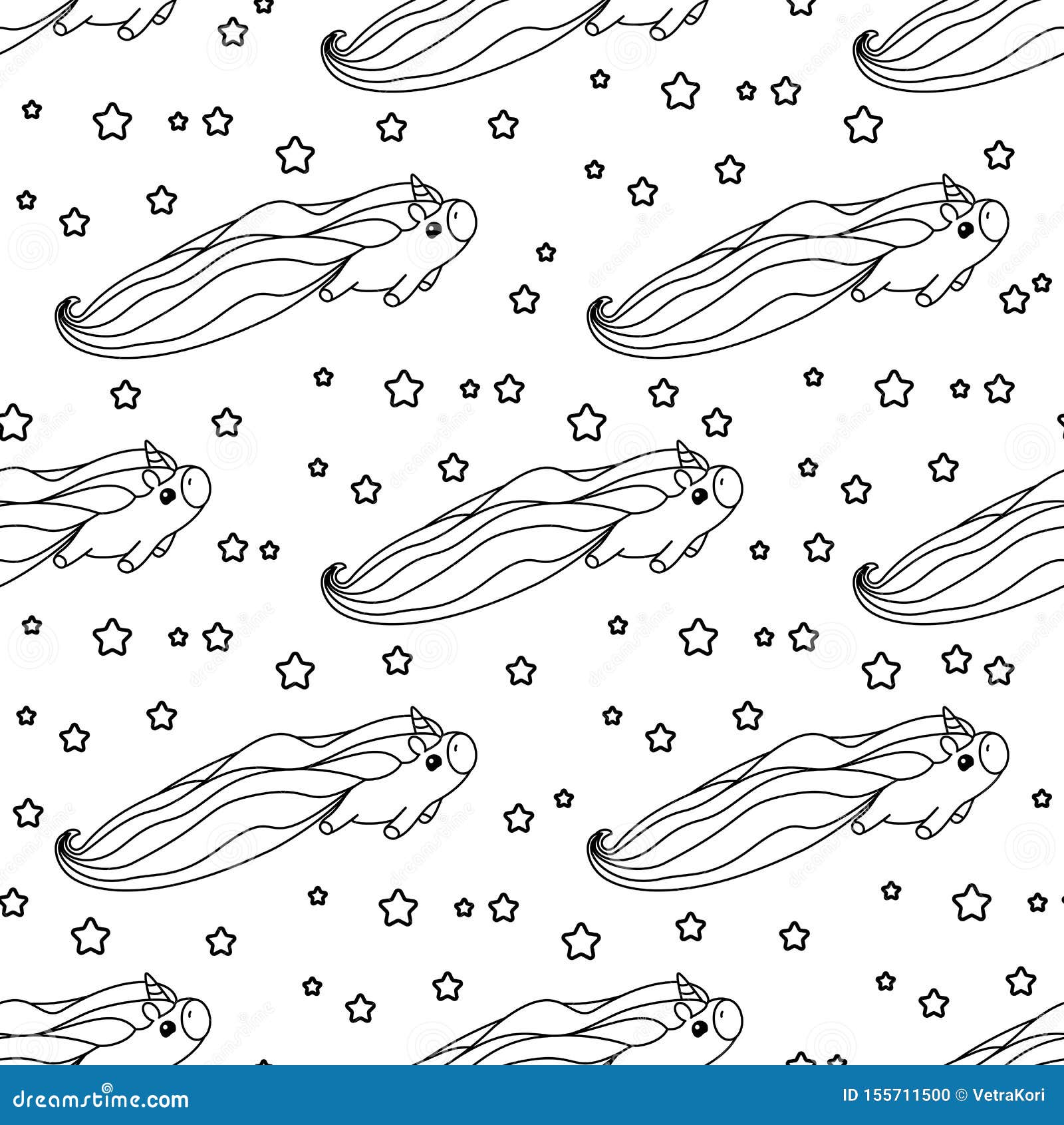 Vector Unicorn Pattern Coloring Page Stock Vector - Illustration of ...