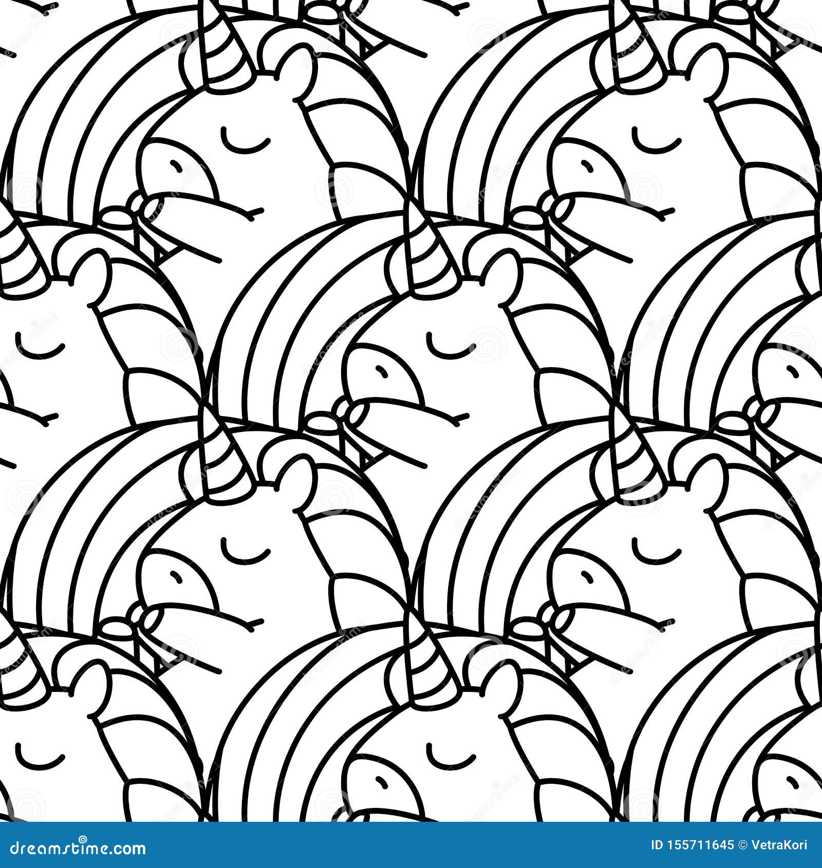 Vector Unicorn Pattern Coloring Page Stock Vector - Illustration of ...