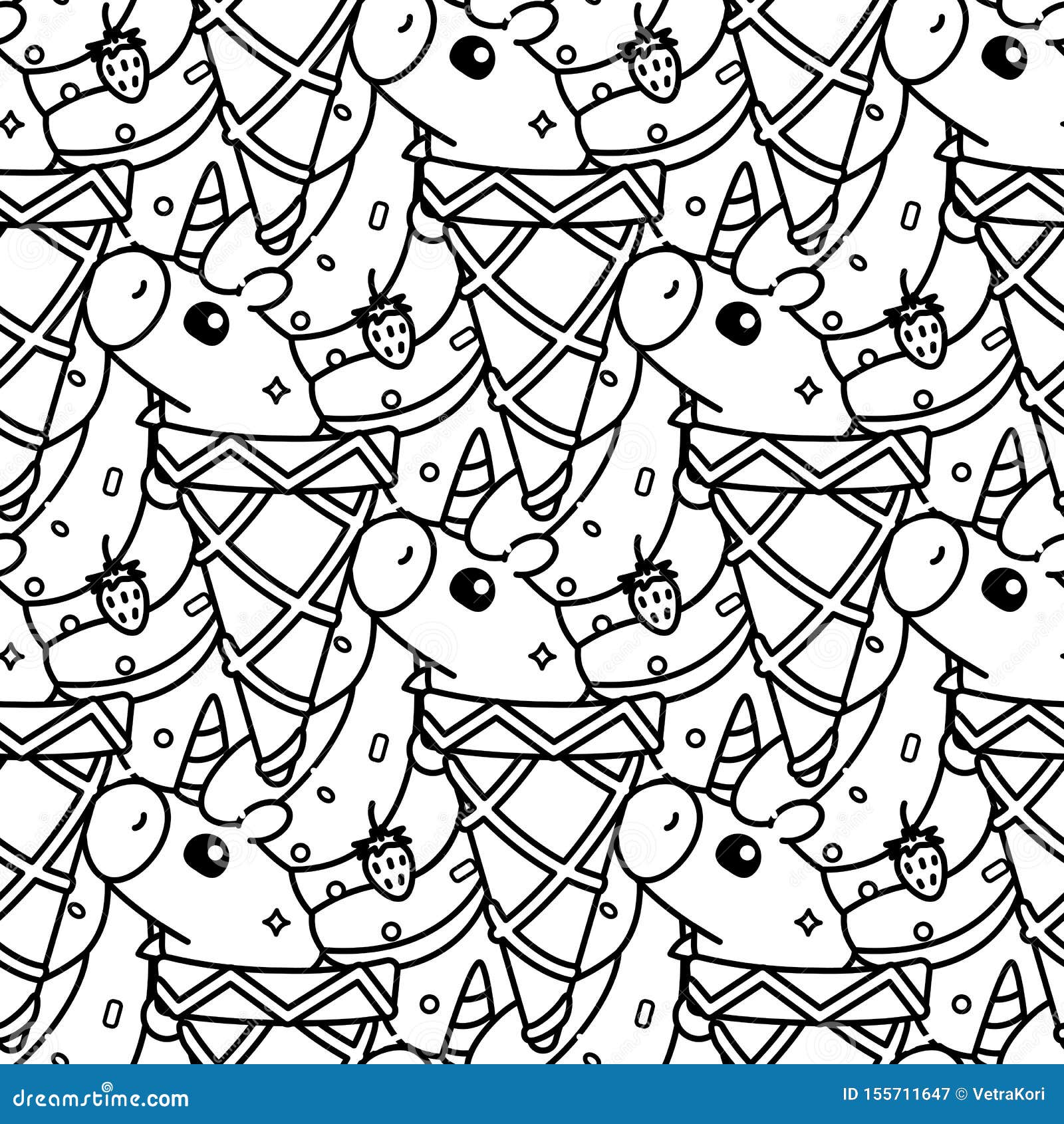 Vector Unicorn Pattern Coloring Page Stock Vector - Illustration of ...