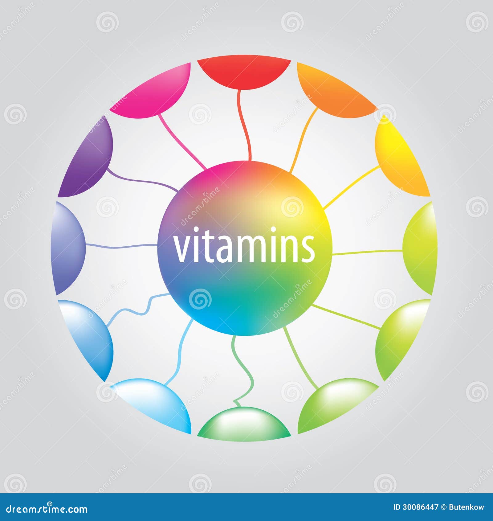 Vitamins in the circle stock vector. Illustration of success - 30086447