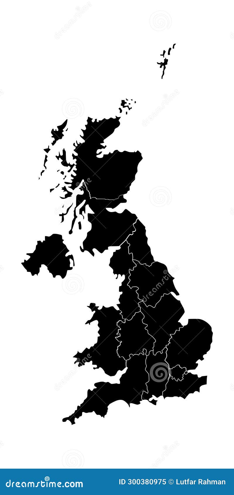 Vector Flat Line Design of the United Kingdom Map Stock Vector ...
