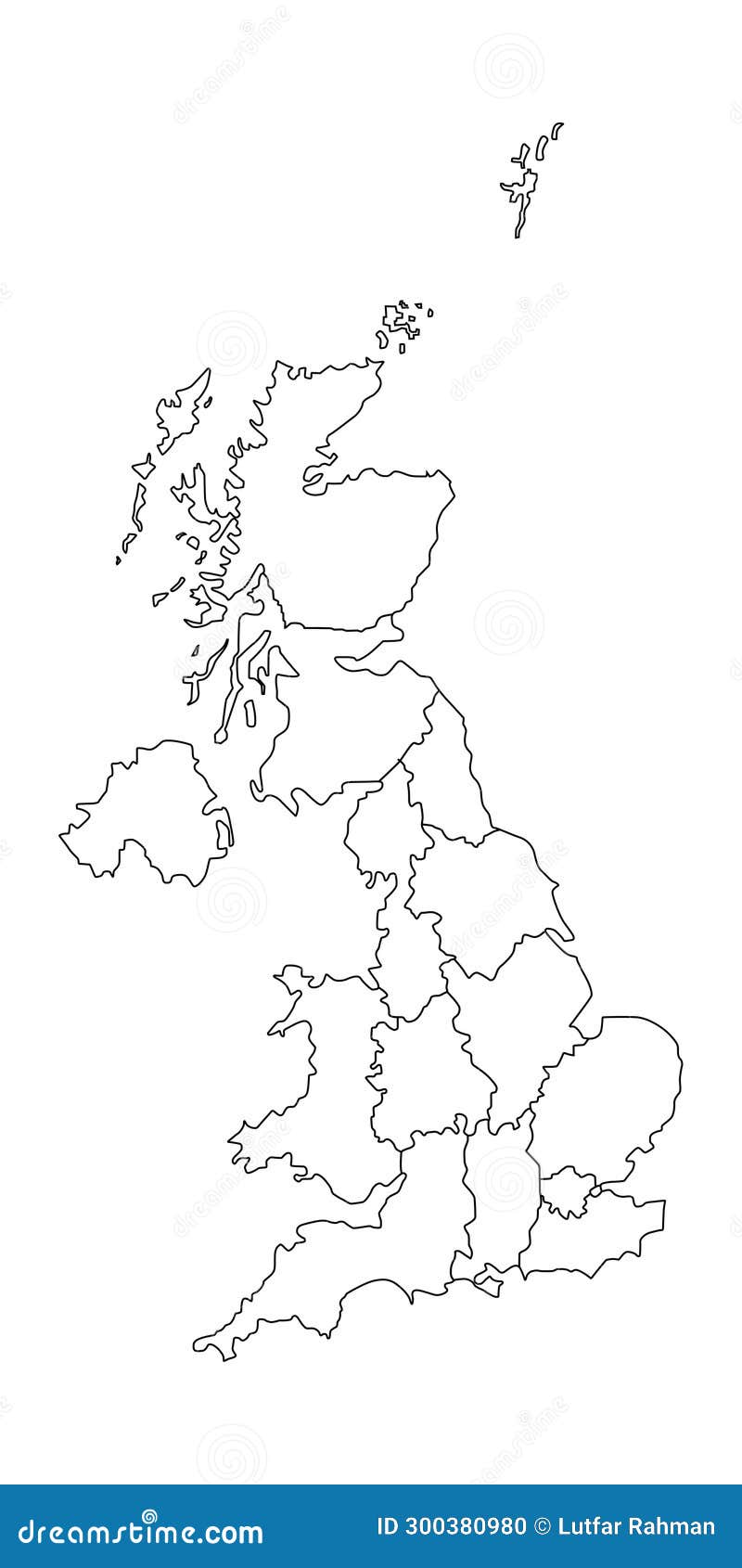 Vector Flat Line Design of a Map of the United Kingdom Stock Vector ...