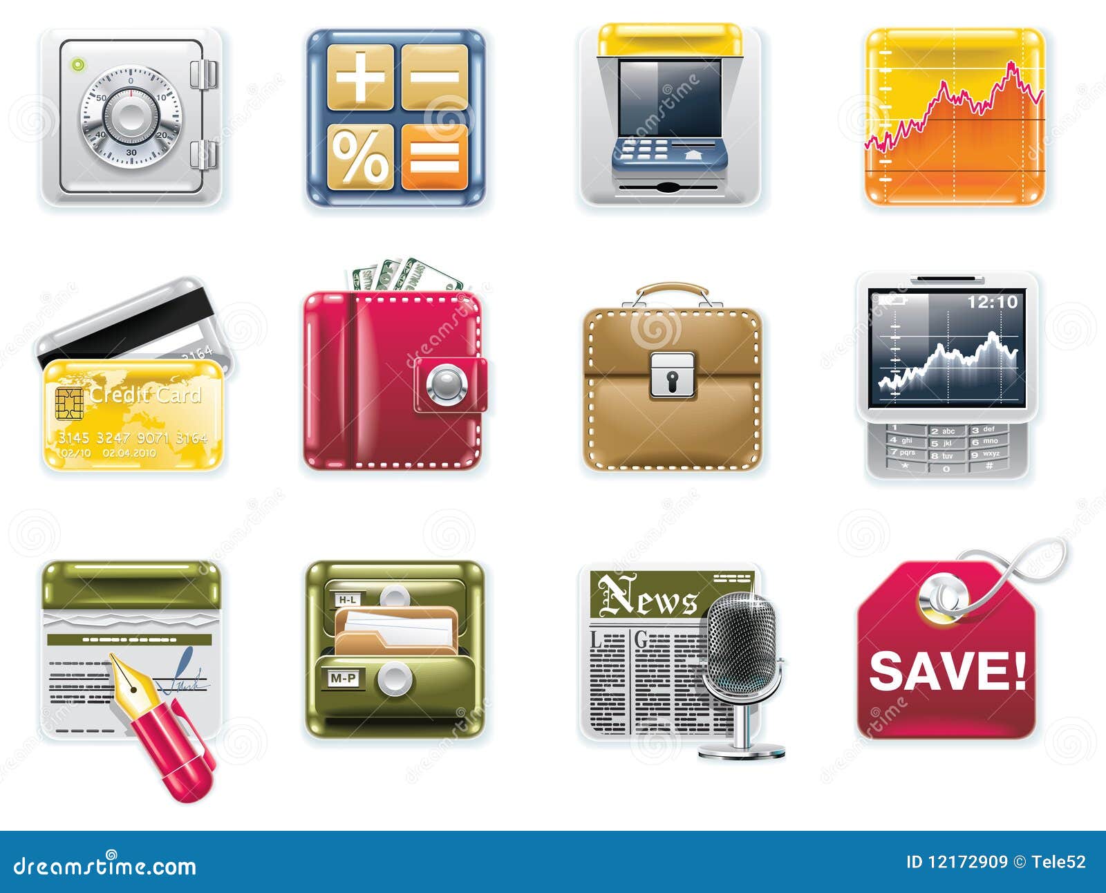 Vector Universal Square Icons. Part 6. Banking Stock Vector ...