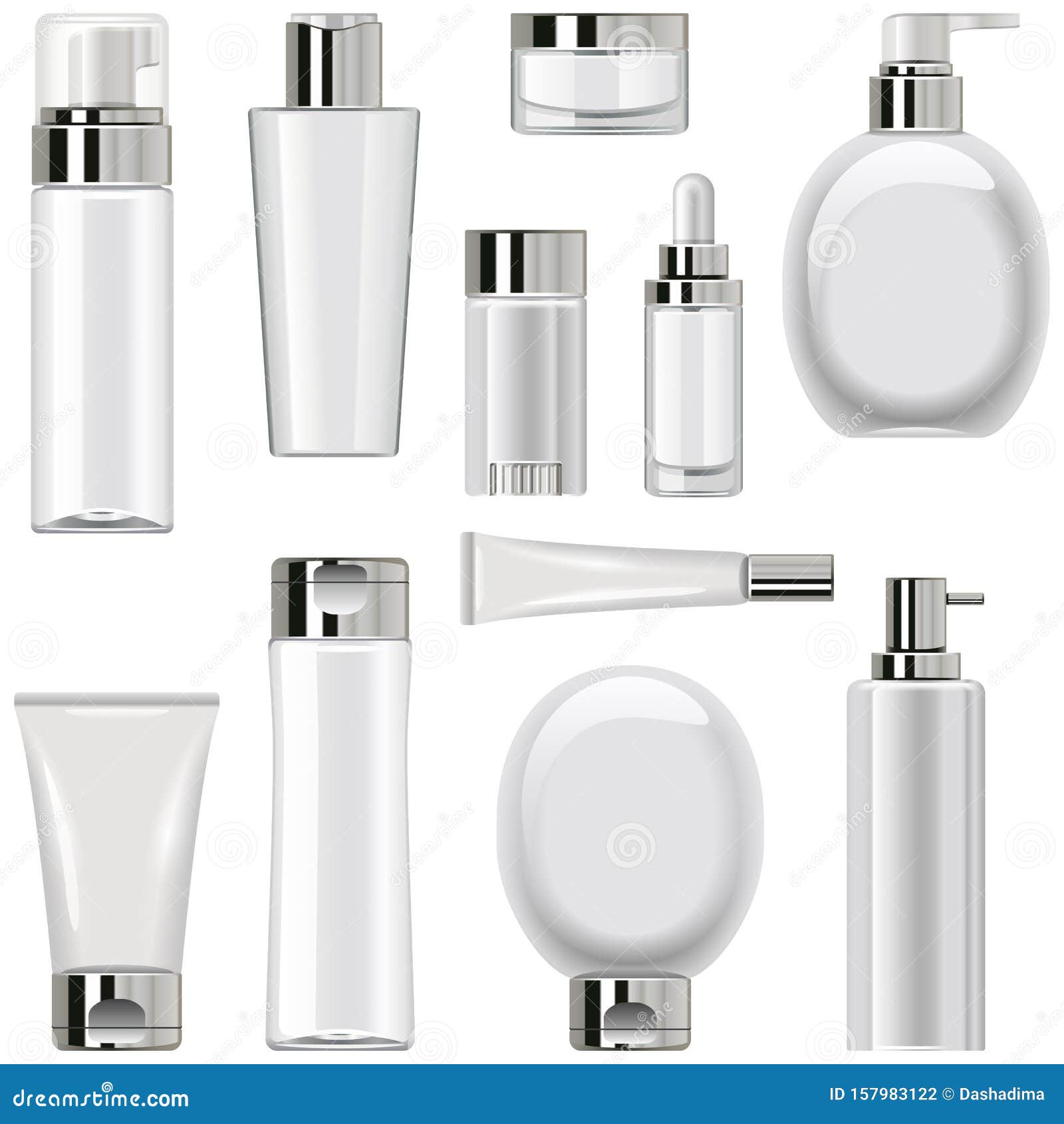 Vector Unlabeled Cosmetic Packaging Set 2 | CartoonDealer.com #157983122