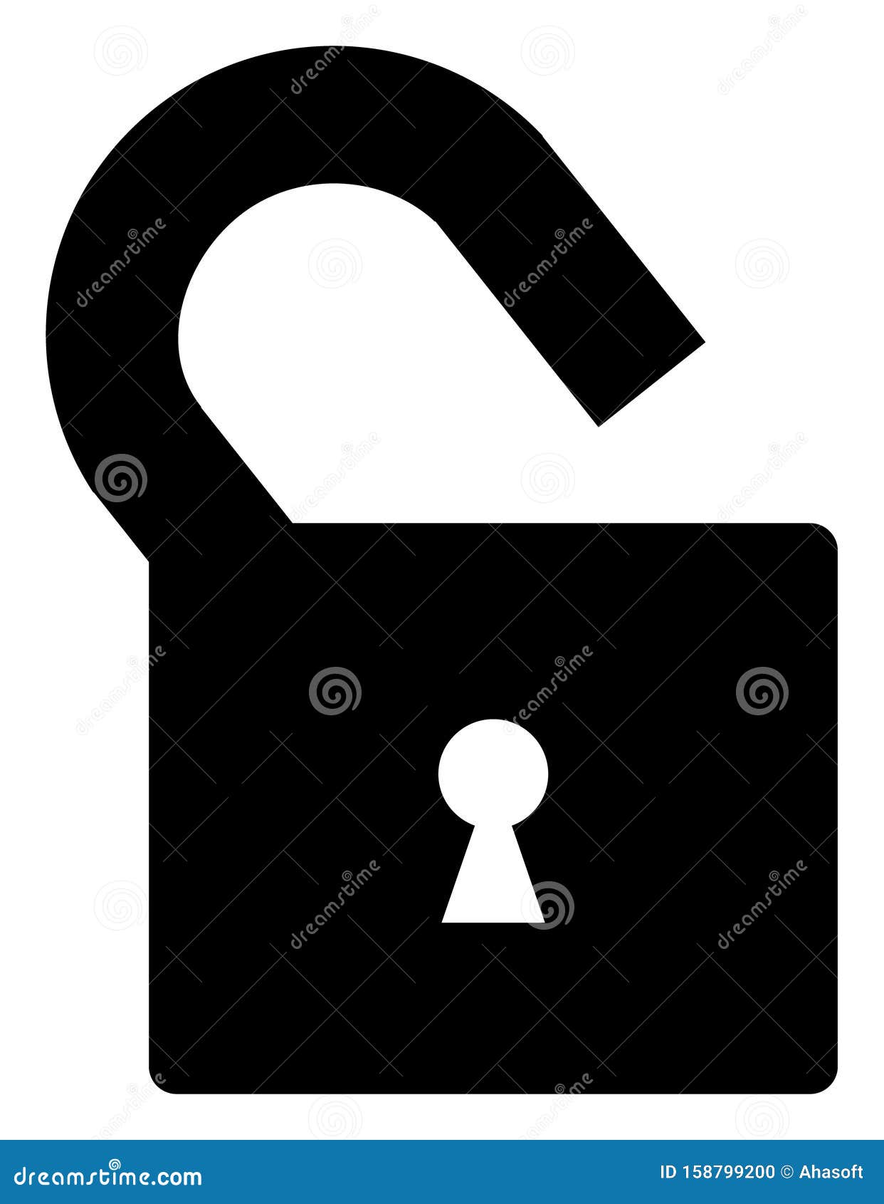 Vector Flat Unlock Icon stock vector. Illustration of unlock - 158799200