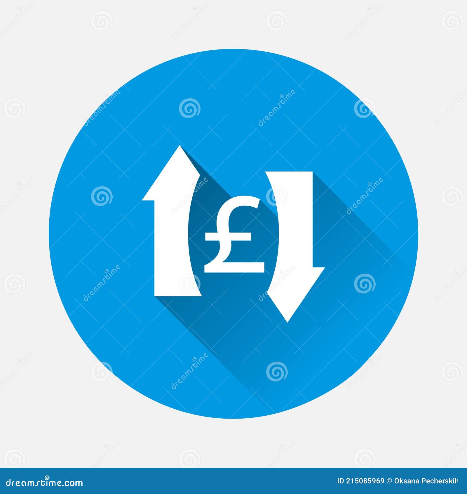 Vector Up and Down Arrow and Pound Sign Icon on Blue Background. Flat ...