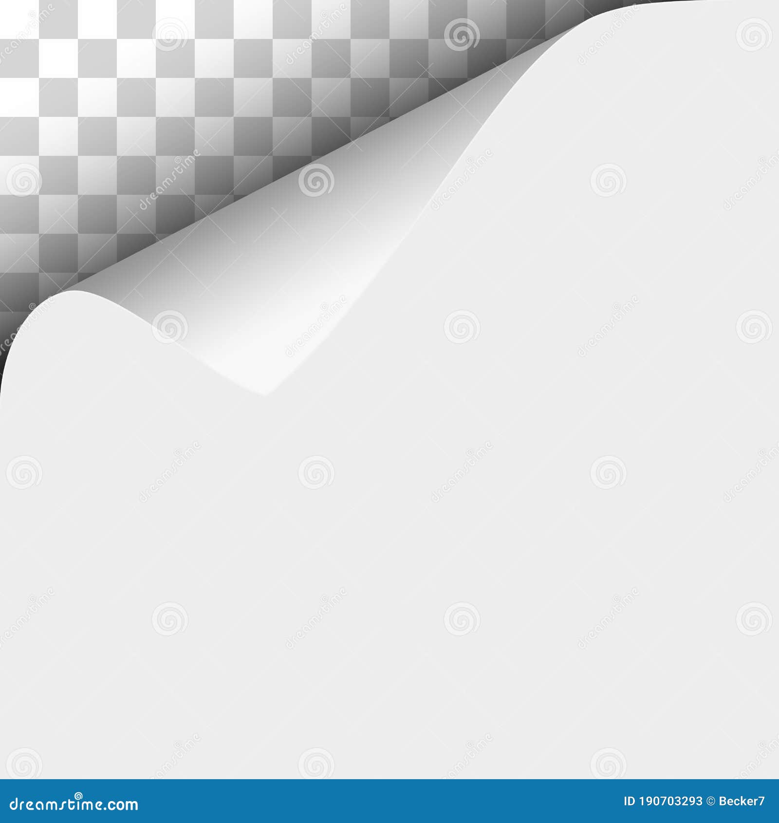 Vector Upper Left Curl of Corner of White Sheet of Paper and ...